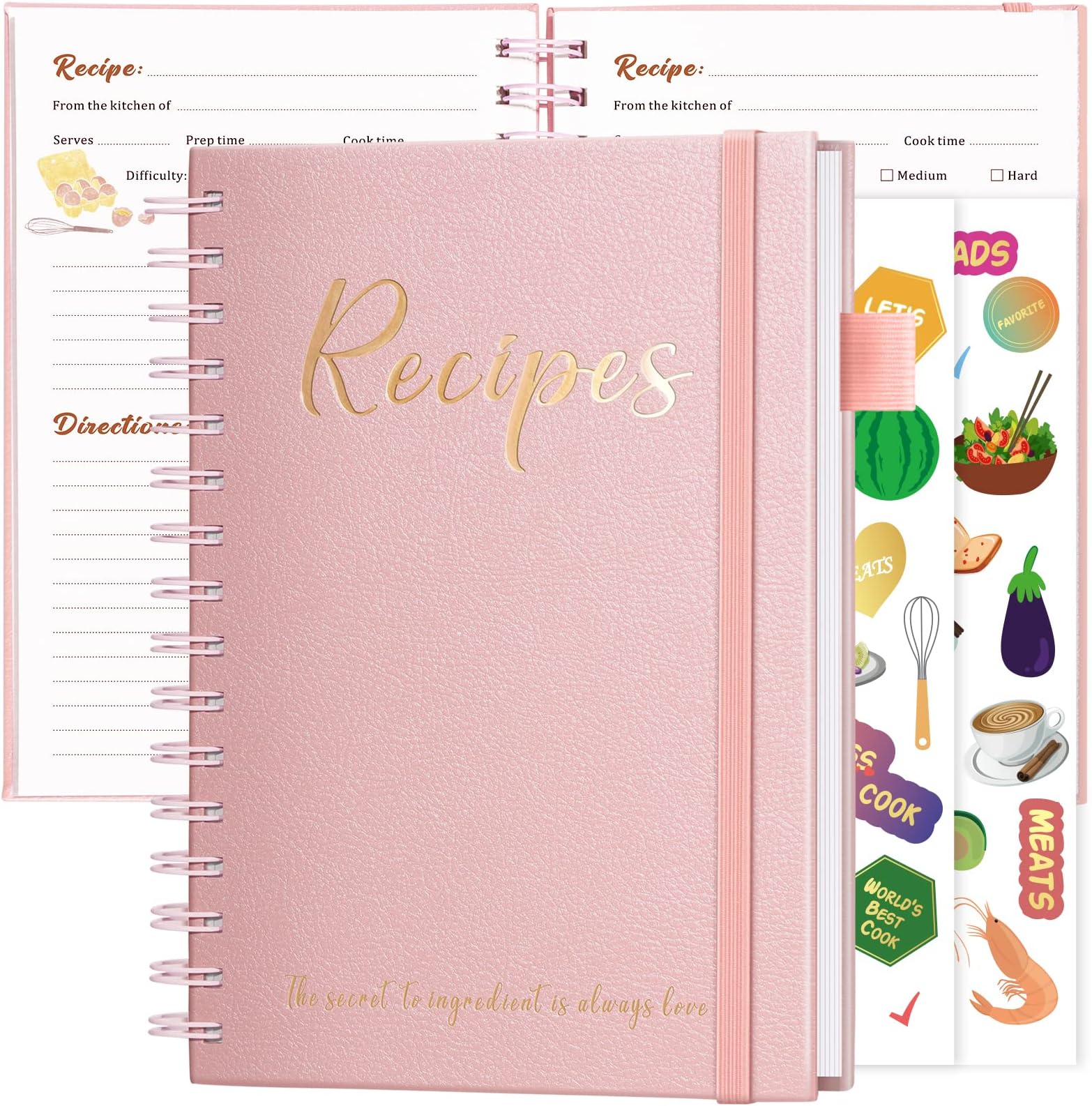 Amazon.com: JUBTIC Blank Recipe Book to Write in Your Own Recipes 7" x ...