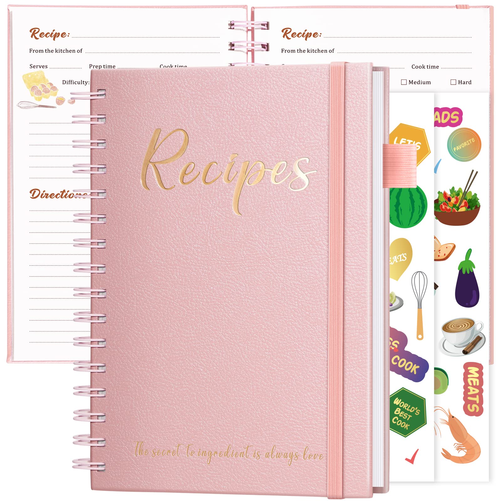 Amazon.com: JUBTIC Blank Recipe Book to Write in Your Own Recipes 7" x ...