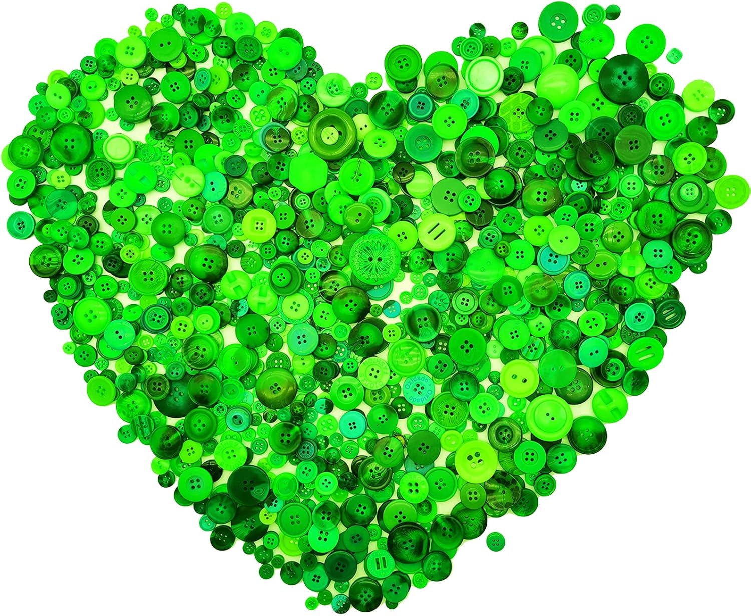 Amazon.com: 600-700Pcs Green Buttons for Crafts Bulk Assorted Size ...