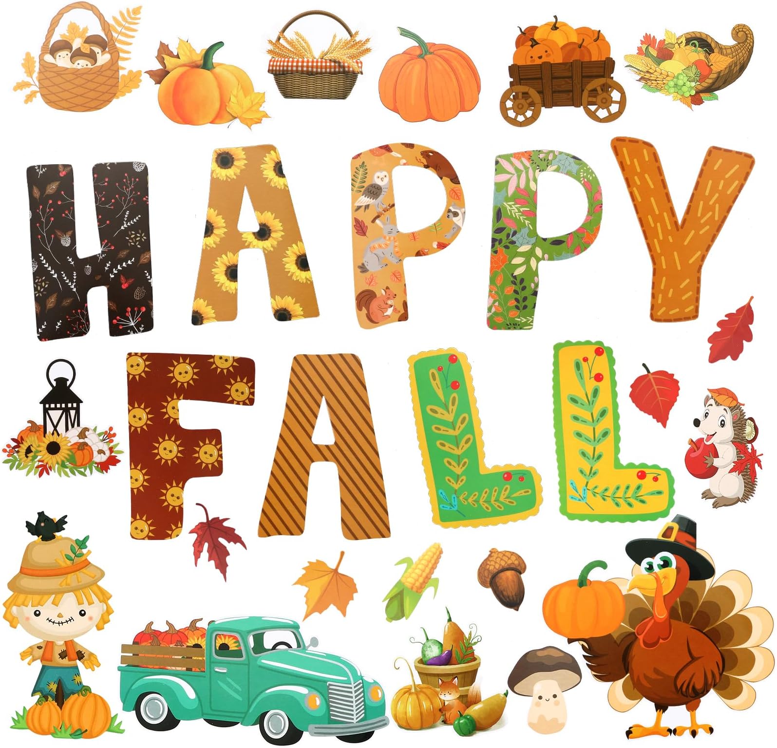 Amazon.com: PAFUWEI Fall Bulletin Board Decorations for Classroom ...