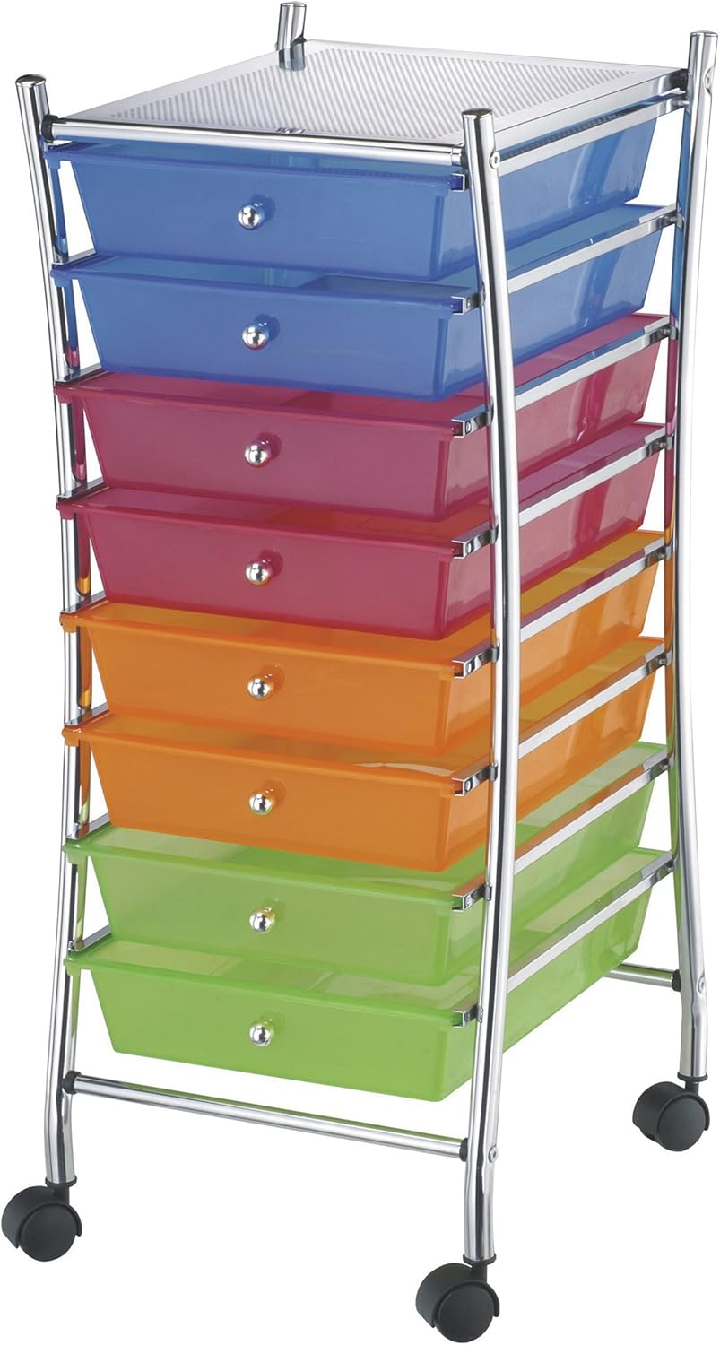 Amazon.com: Darice 2026-102 Rolling Storage Trolley with 8-Tier : Arts ...