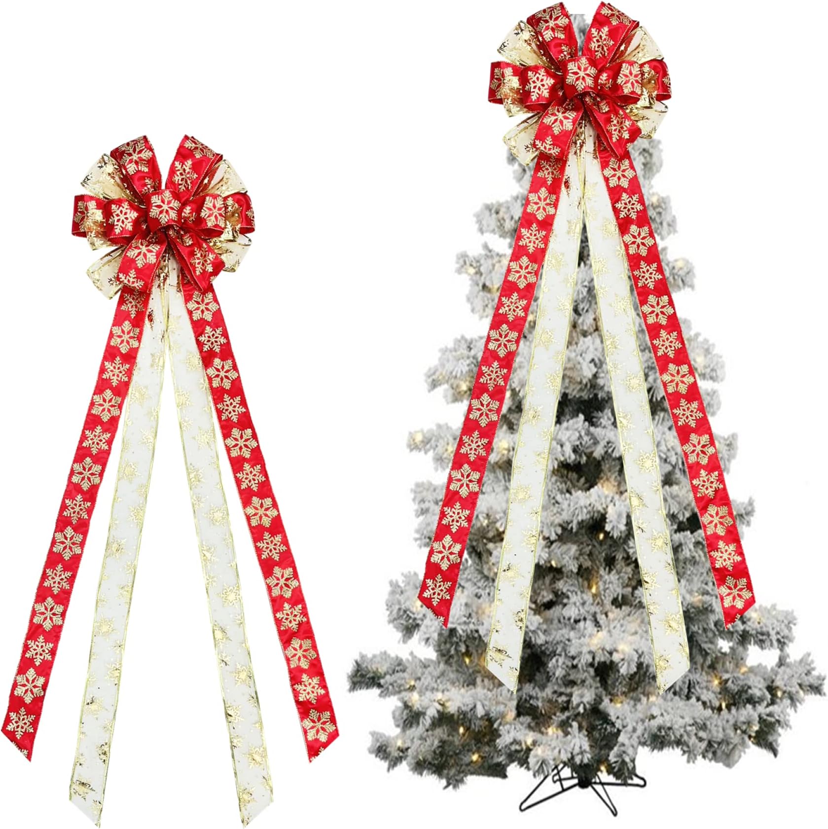 Amazon.com: Lulu Home Christmas Tree Topper, 48" x 13" Red Large Velvet ...