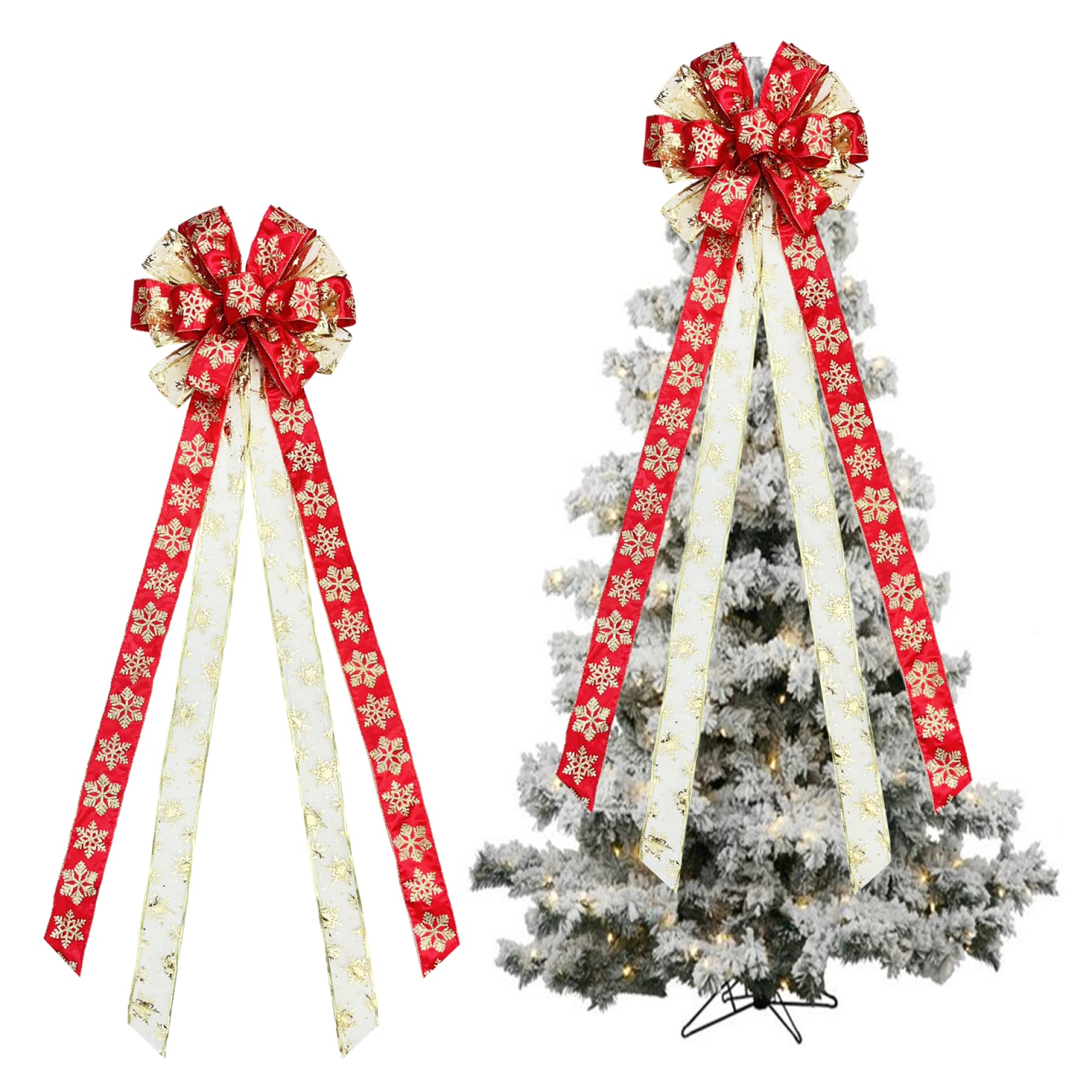 Amazon.com: EZ KITCHEN 1PC Christmas Wreath Bow with Long Streamers ...