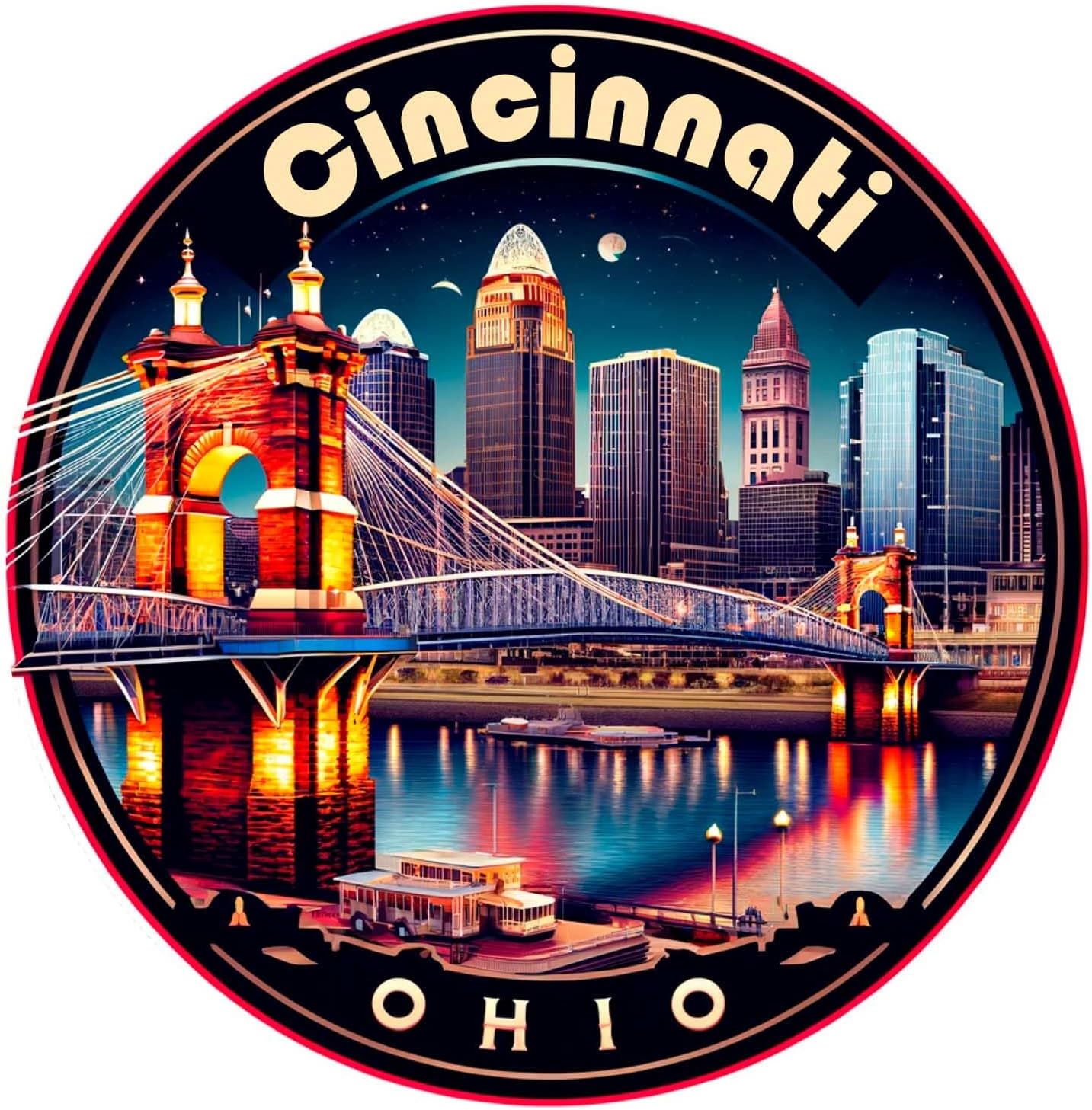 Amazon.com: Generic Cincinnati Ohio 3x3-Inch Die-Cut Fridge Magnet ...
