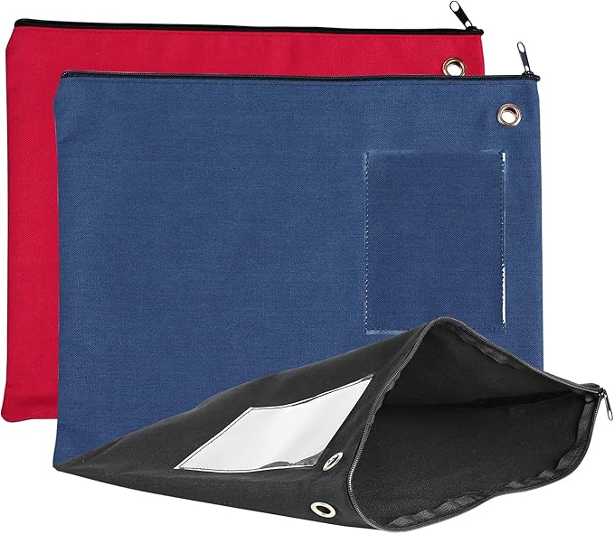 Amazon.com : DOSTATNI 3 Pieces 14×11Inch Black Large Bank Bag with ...