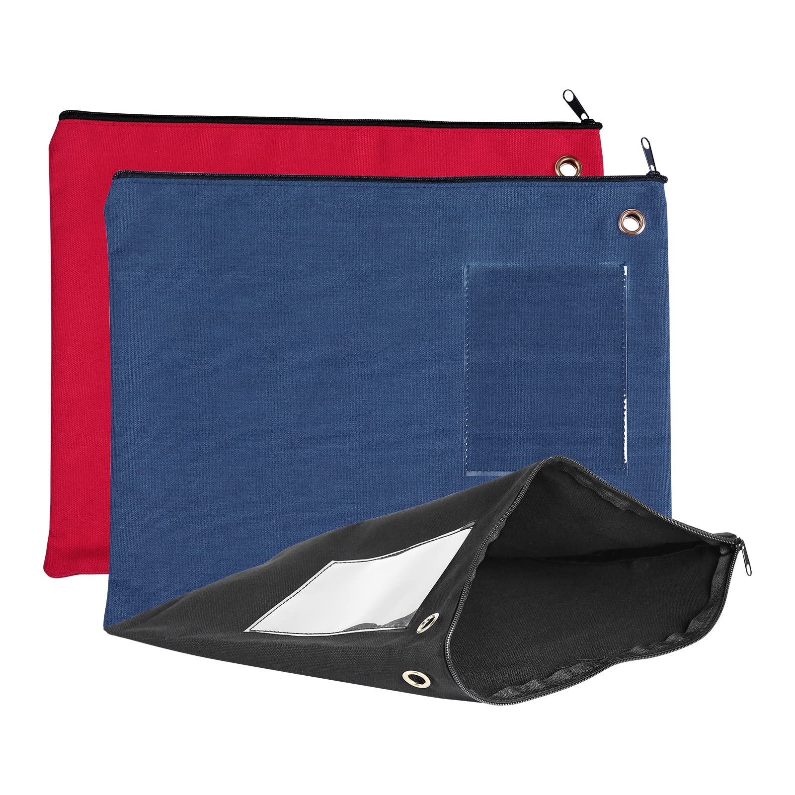 Amazon.com : DOSTATNI 3 Pieces 14×11Inch Black Large Bank Bag with ...