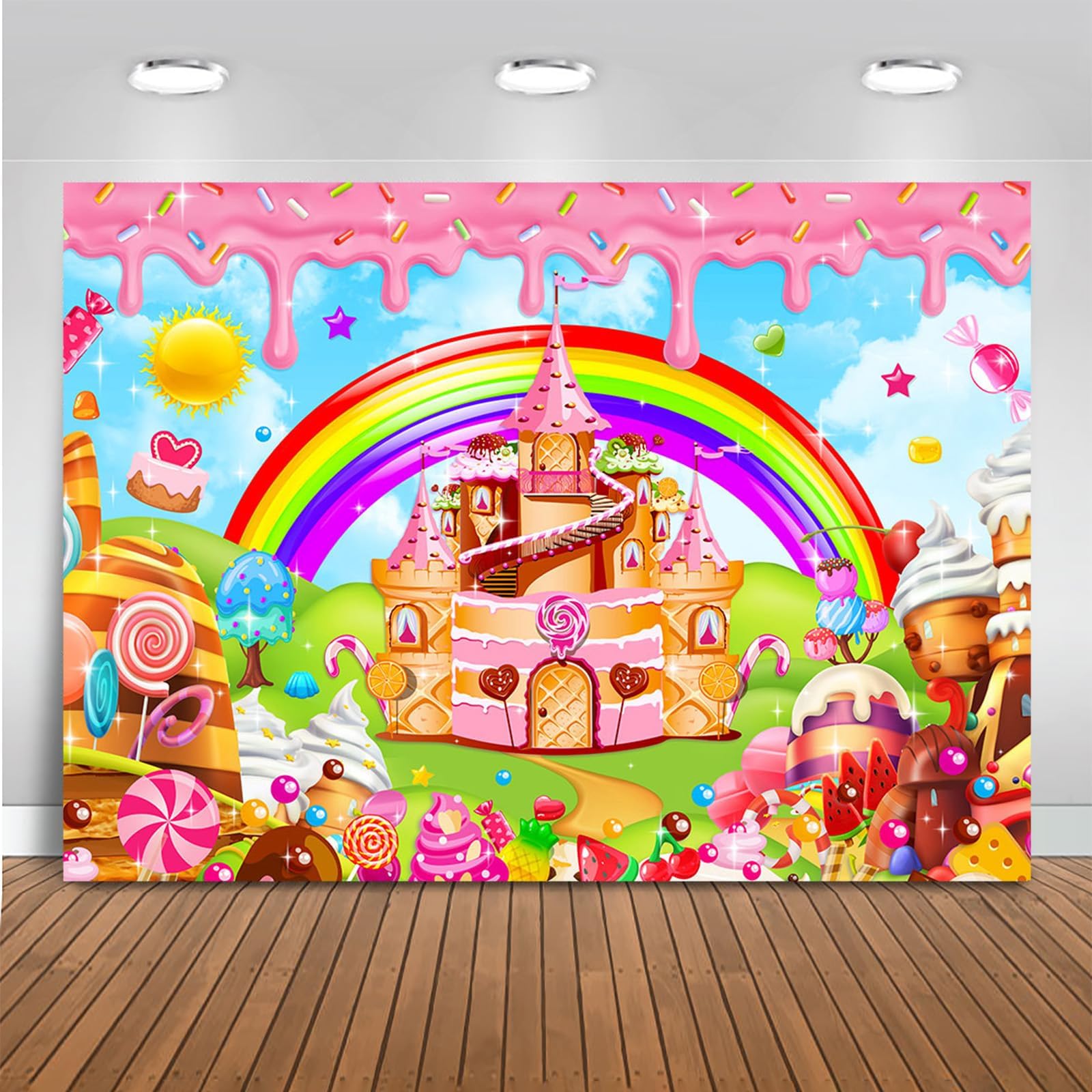 Amazon.com : Allenjoy 7x5ft Lollipop Candyland Backdrop Sweet Cartoon ...