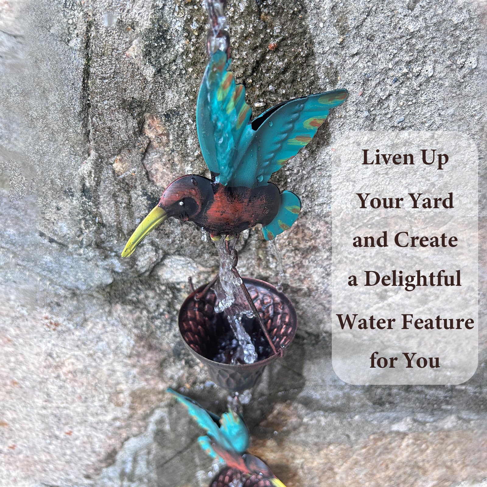 Snapklik.com : 8.5FT Rain Chain, Hummingbird And Cup Rain Chains For ...