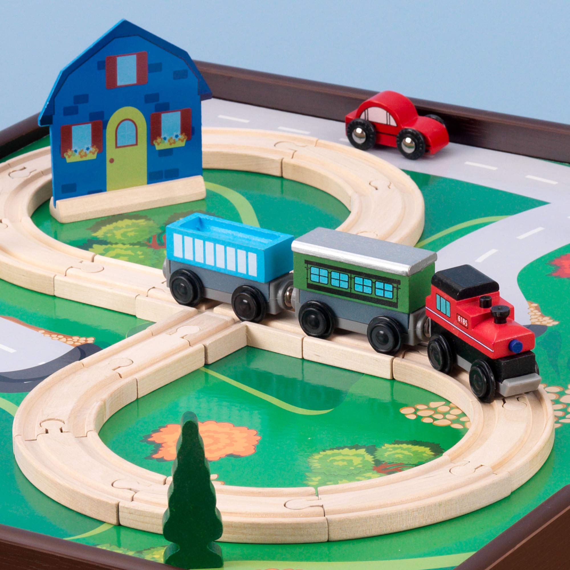 KidKraft 2-in-1 Reversible Top Activity Table with 200 Building Bricks ...