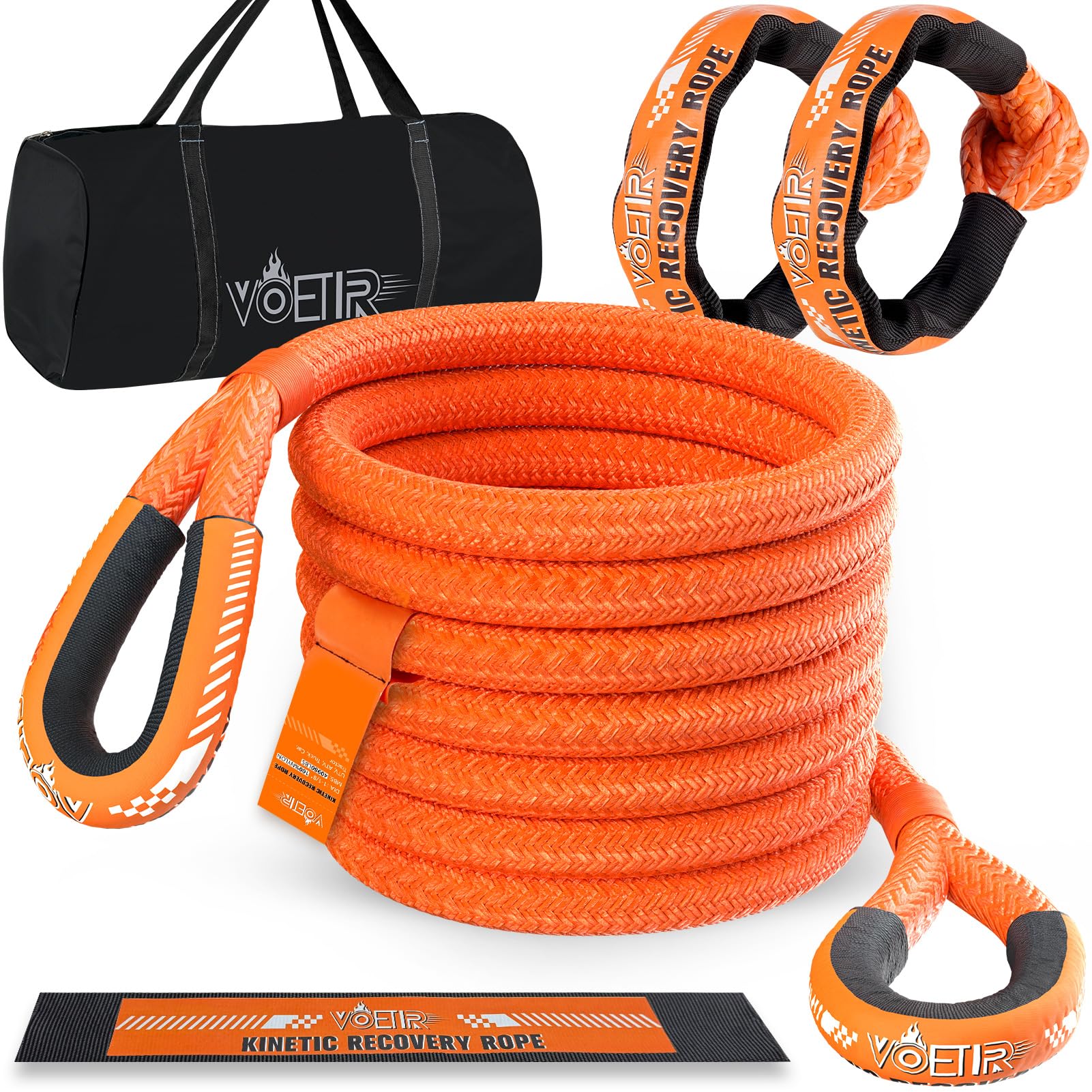 Amazon.com: VOETIR 1-1/8'' x 20ft Kinetic Recovery Rope, 40980lbs Tow ...