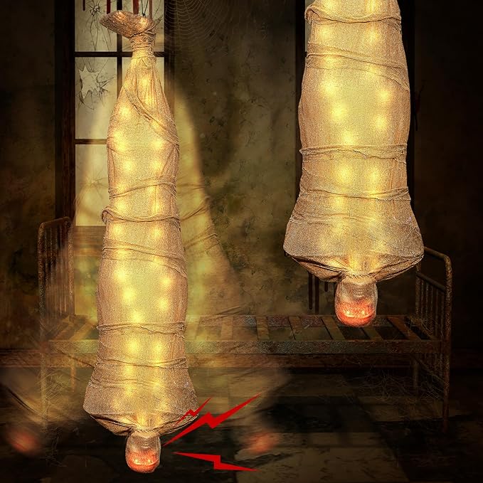 Amazon.com: Dendrim 68" Halloween Hanging Cocoon Corpse Prop Sound ...