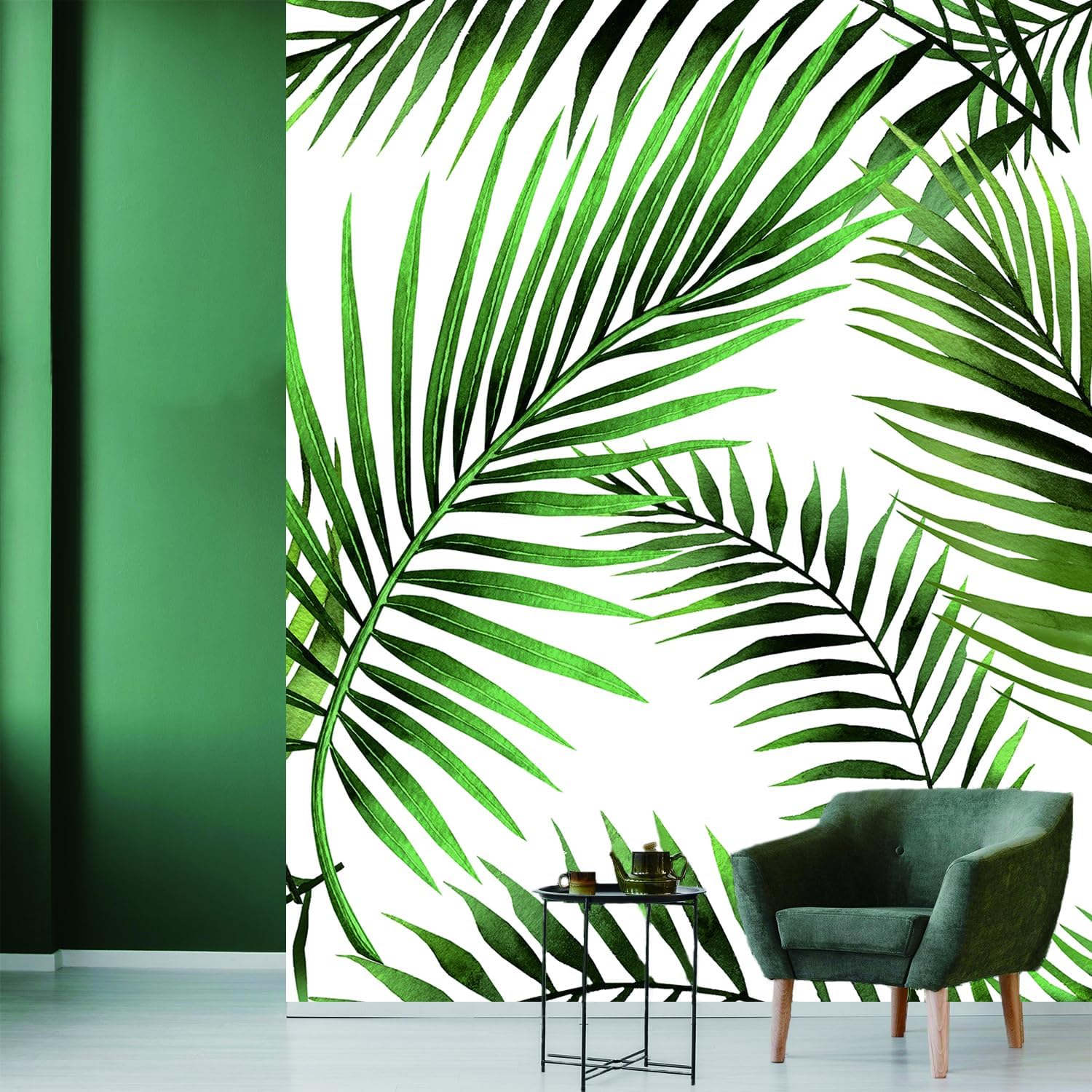 HLNIUC Green Leaf Peel and Stick Wallpaper(18”X118”)Banana Leaf Self ...