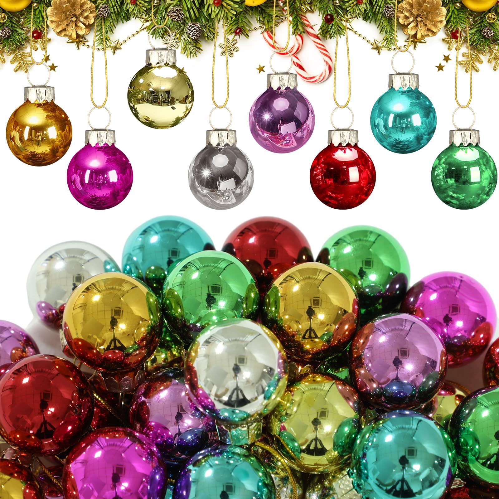 Amazon.com: NORTHLIGHT WY00695 Silver Mini Glass Ball Christmas ...