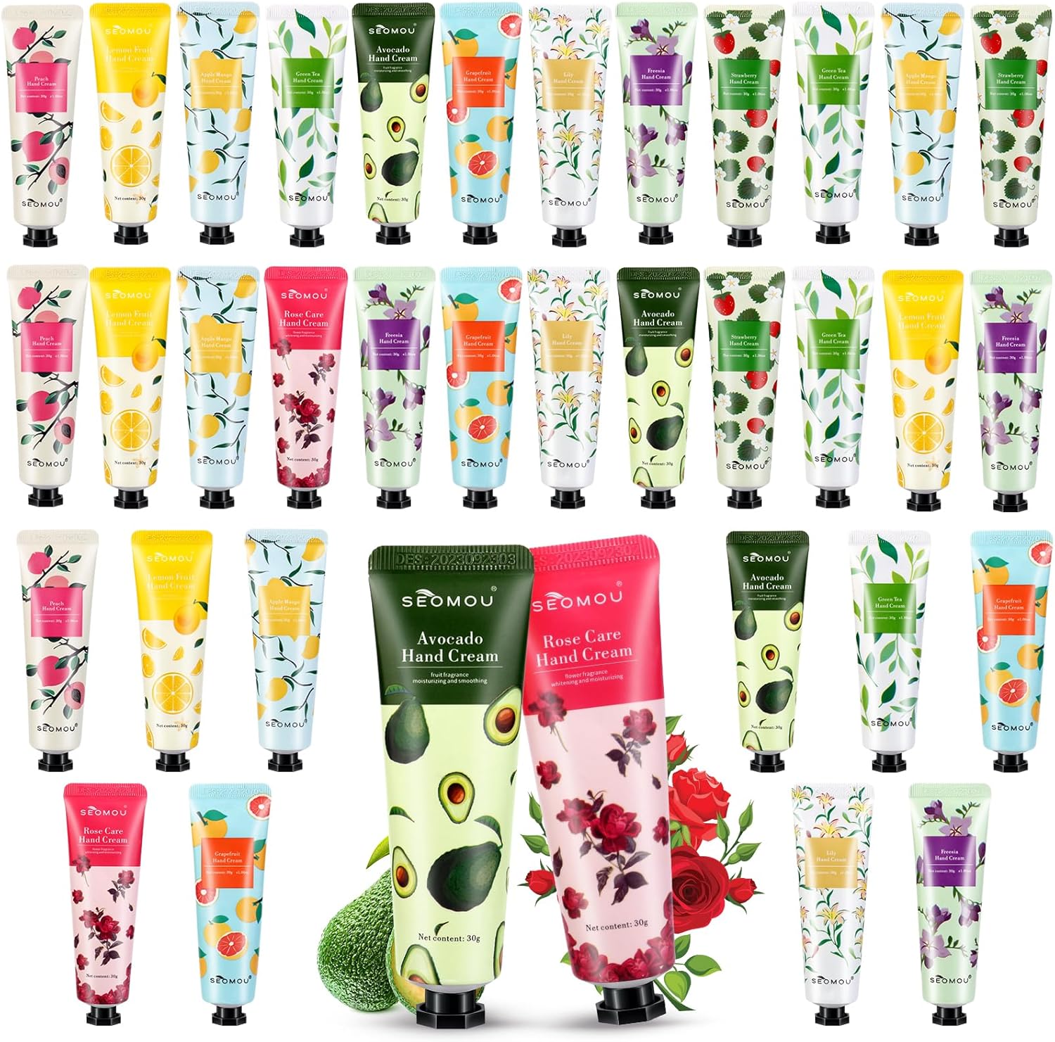 36 PCS Hand Cream Set, 30ml Mini Hand Cream Gift for Women with Natural ...