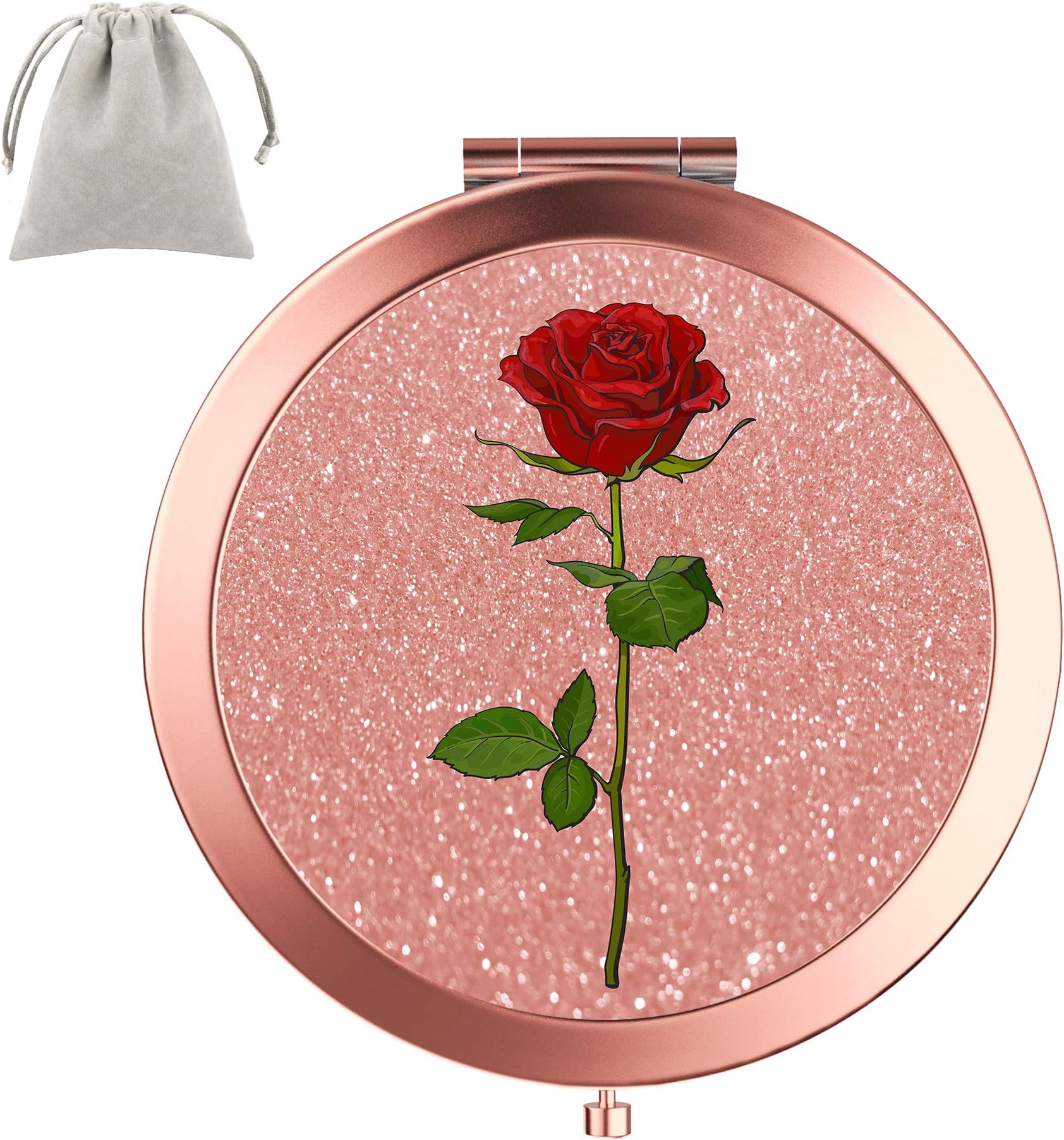 Amazon.com: Dimeho Compact Folding Mirror Heart Shaped Magnifying Mini ...