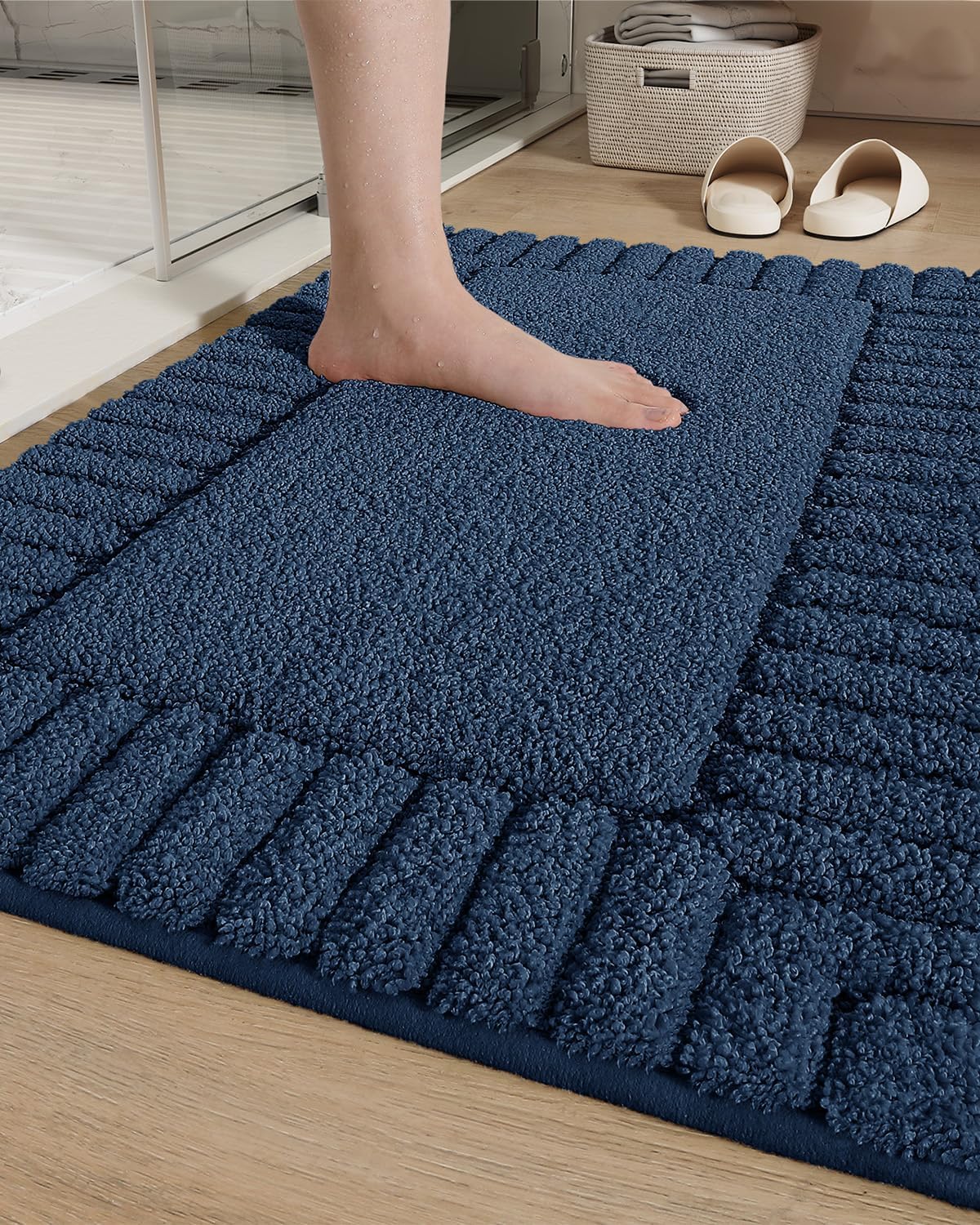 Amazon.com: GRANNY SAYS Navy Bathroom Rugs, Bath Mats for Bathroom Non ...