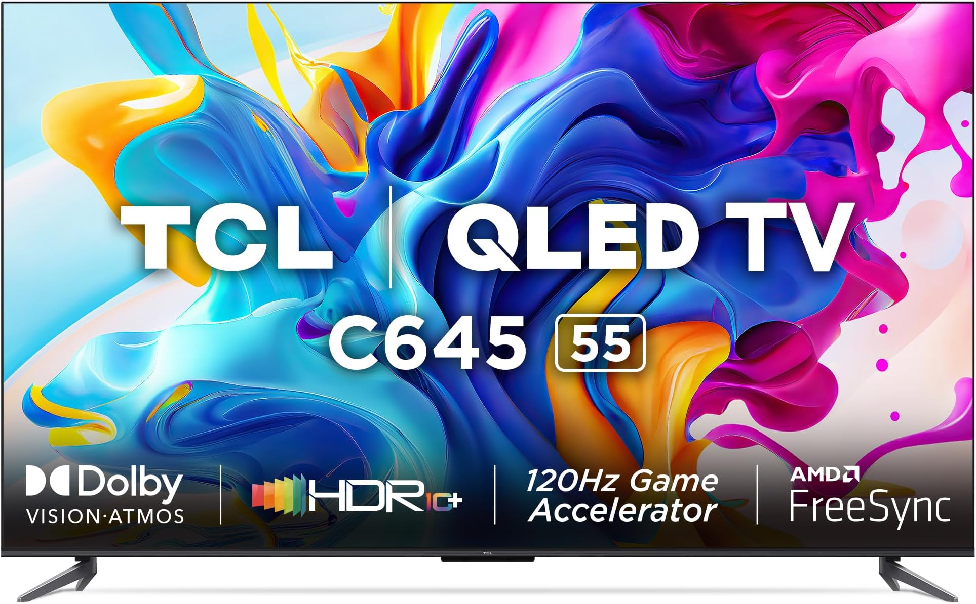 TCL 139 cm (55 inches) 4KUltra HD Smart QLED Google TV 55C645 (Black ...