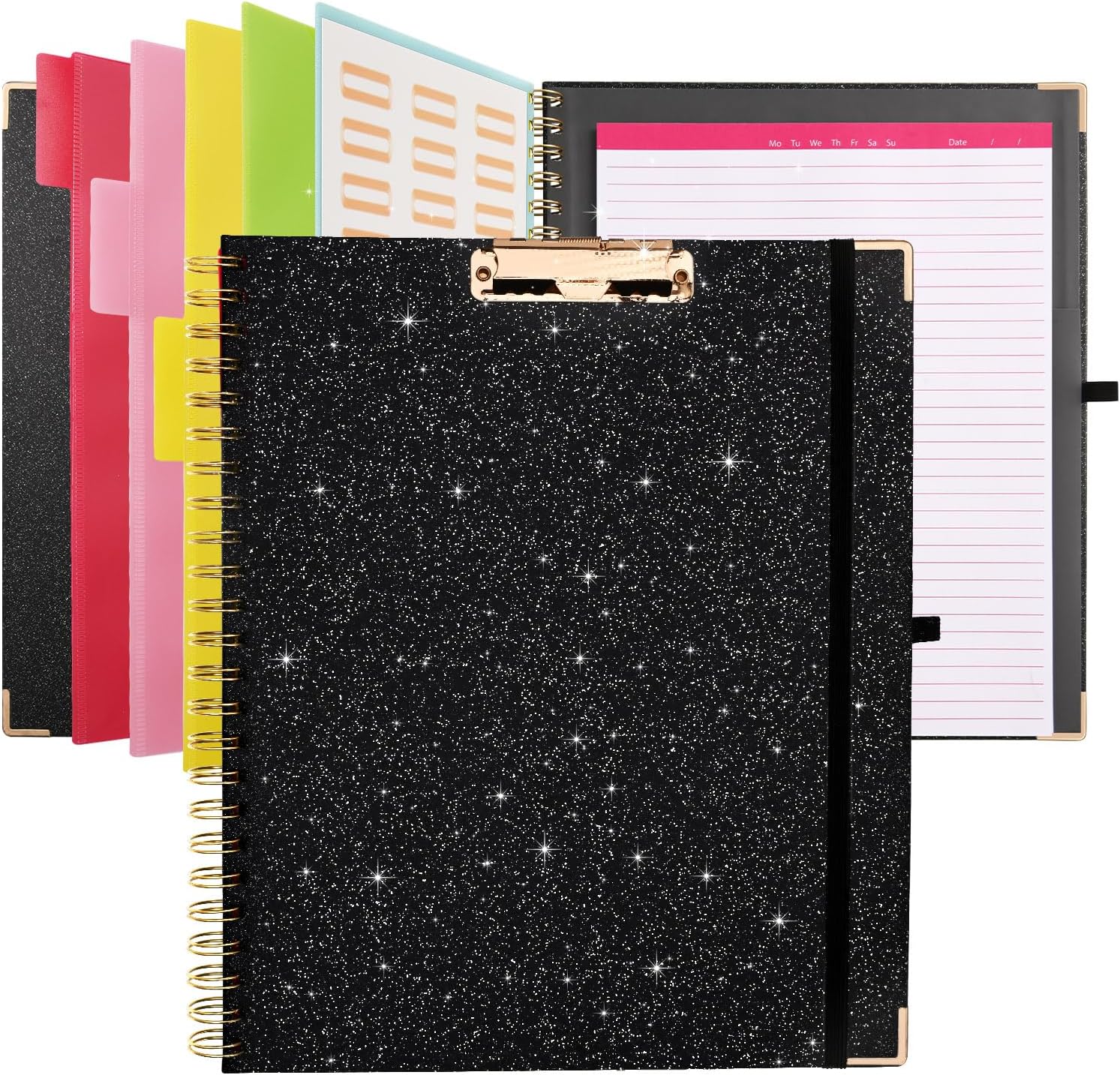 Amazon.com : Mymazn Leopard Clipboard Folio with Refillable Lined Date ...