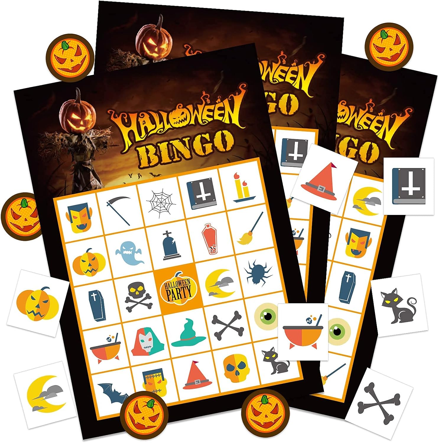 FLYAB Tarjetas de juego de bingo de Halloween para niños 26 jugadores ...