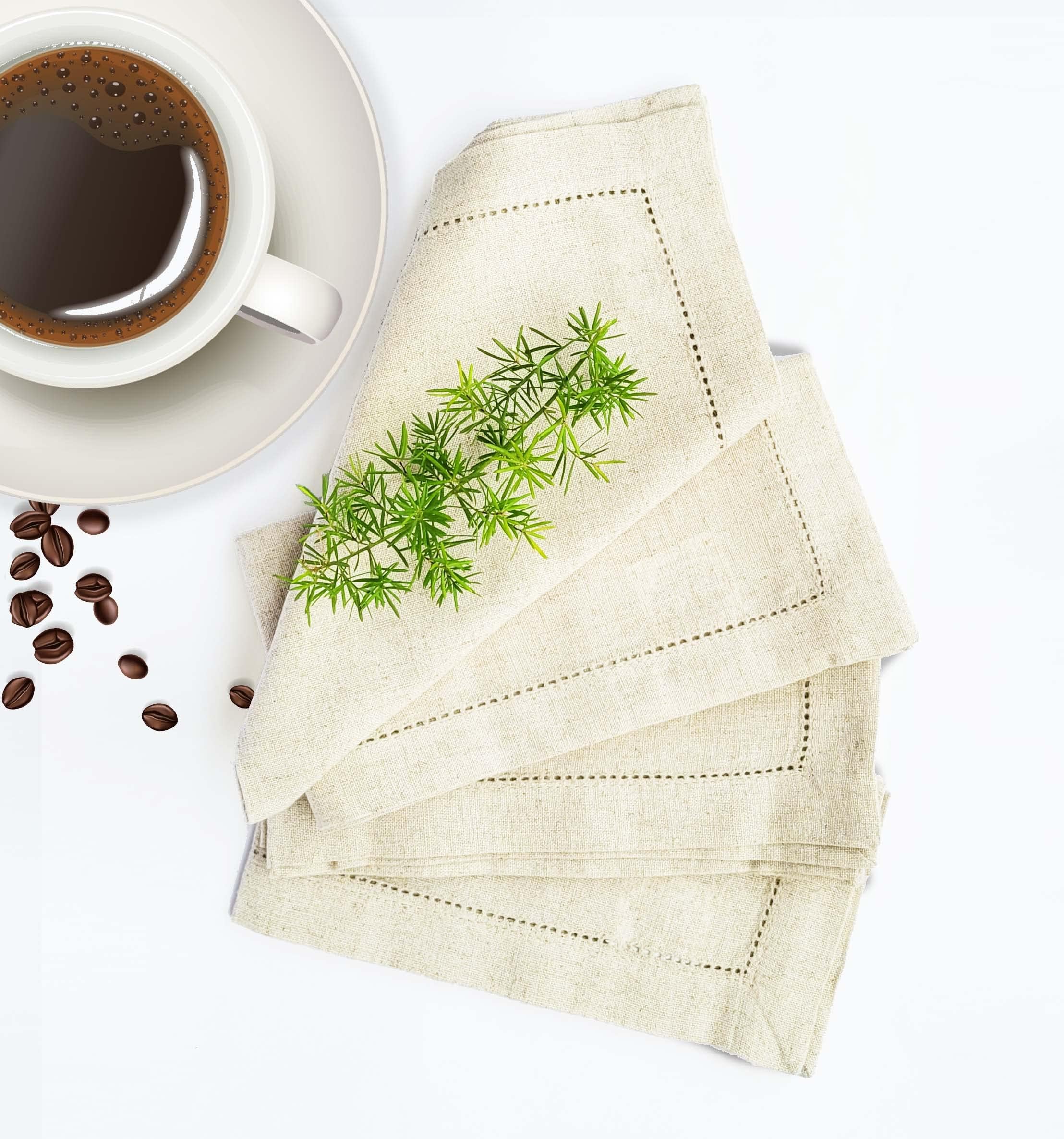 Amazon.com: Natural Cotton Linen Napkin Set of 12 18x18 inch Dinner ...