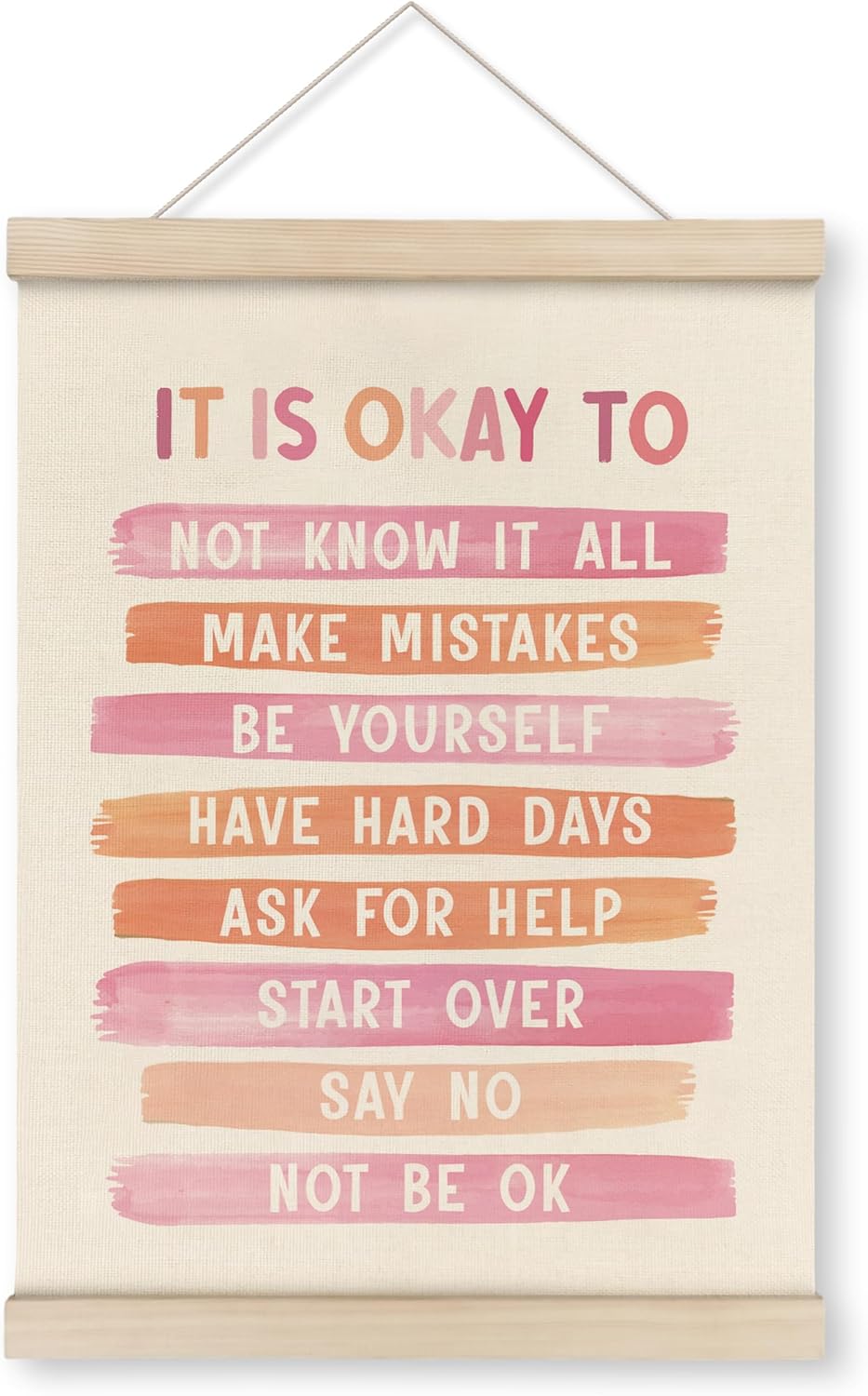 Amazon.com: HRQKO It is Okay Pink Boho Poster Hanger Frame, Pink wall ...
