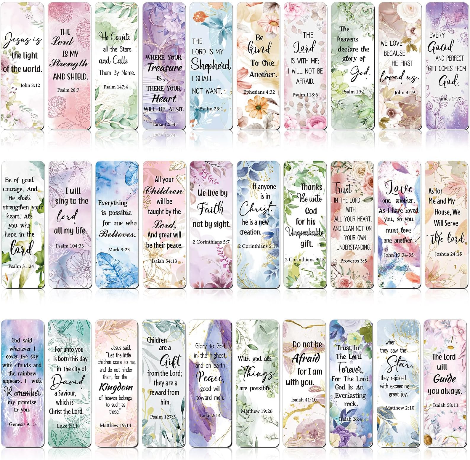 Amazon.com: 30 Pieces Christian Bookmarks Magnetic Bible Verse ...