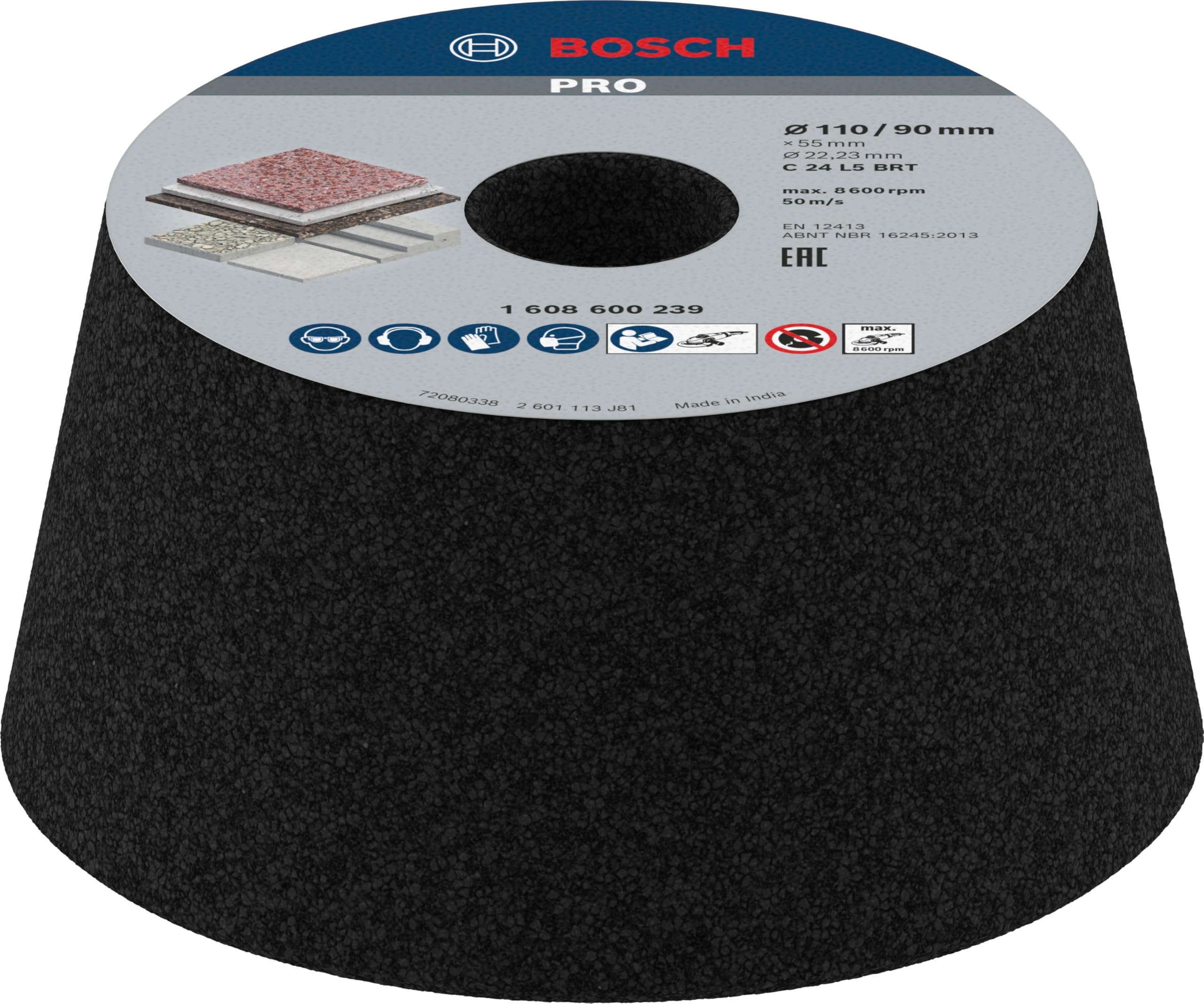 Bosch 1608600239 110/90 mm 55-24 mm Cup Wheel Stone : Amazon.co.uk: DIY ...