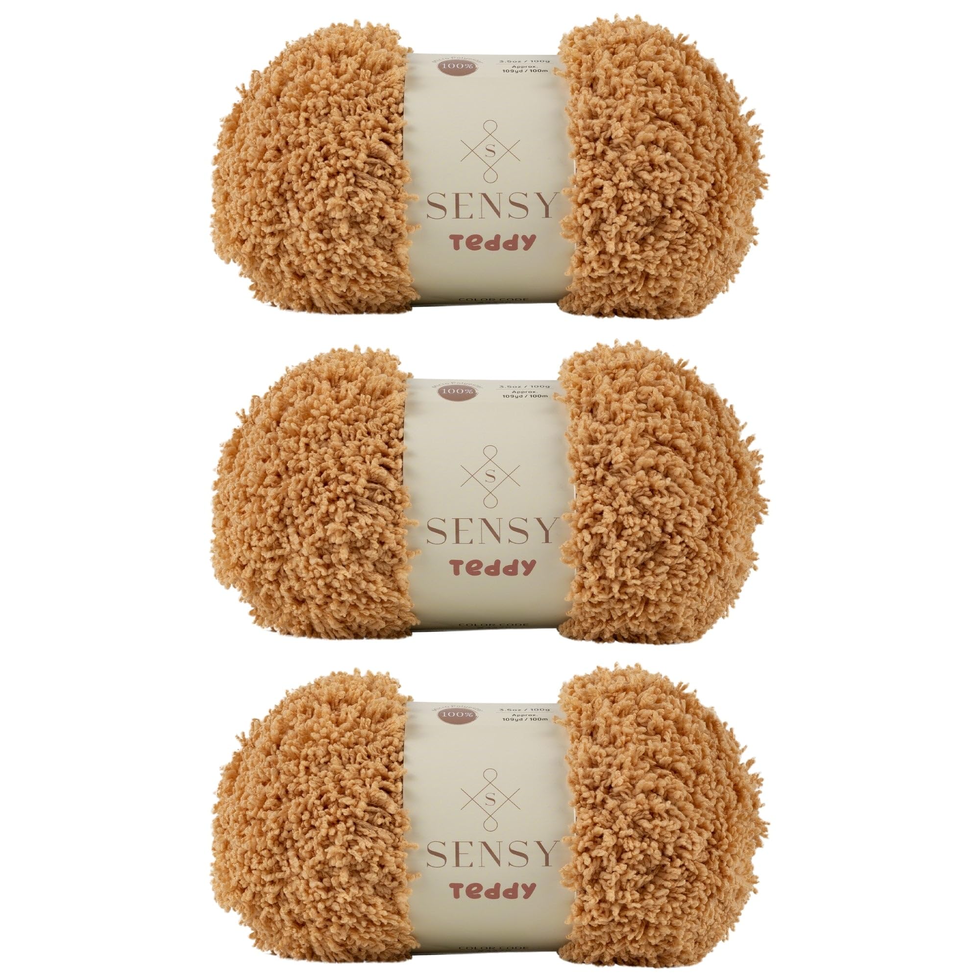 Amazon.com: 3 Skeins of Sensy Teddy Yarn for Crocheting, Sheepy Yarn ...