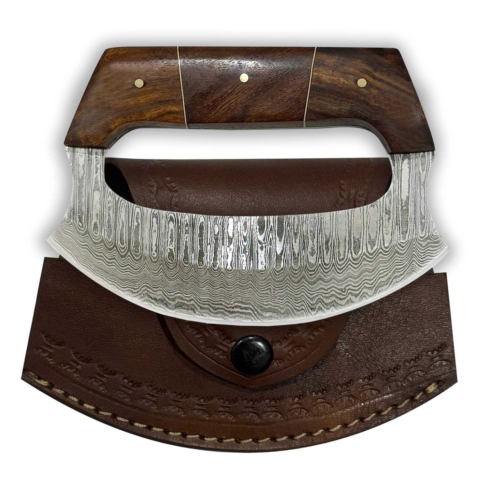 Amazon.com: Damascus Steel Alaskan Ulu Knife With Sheath, 6" Perfect ...