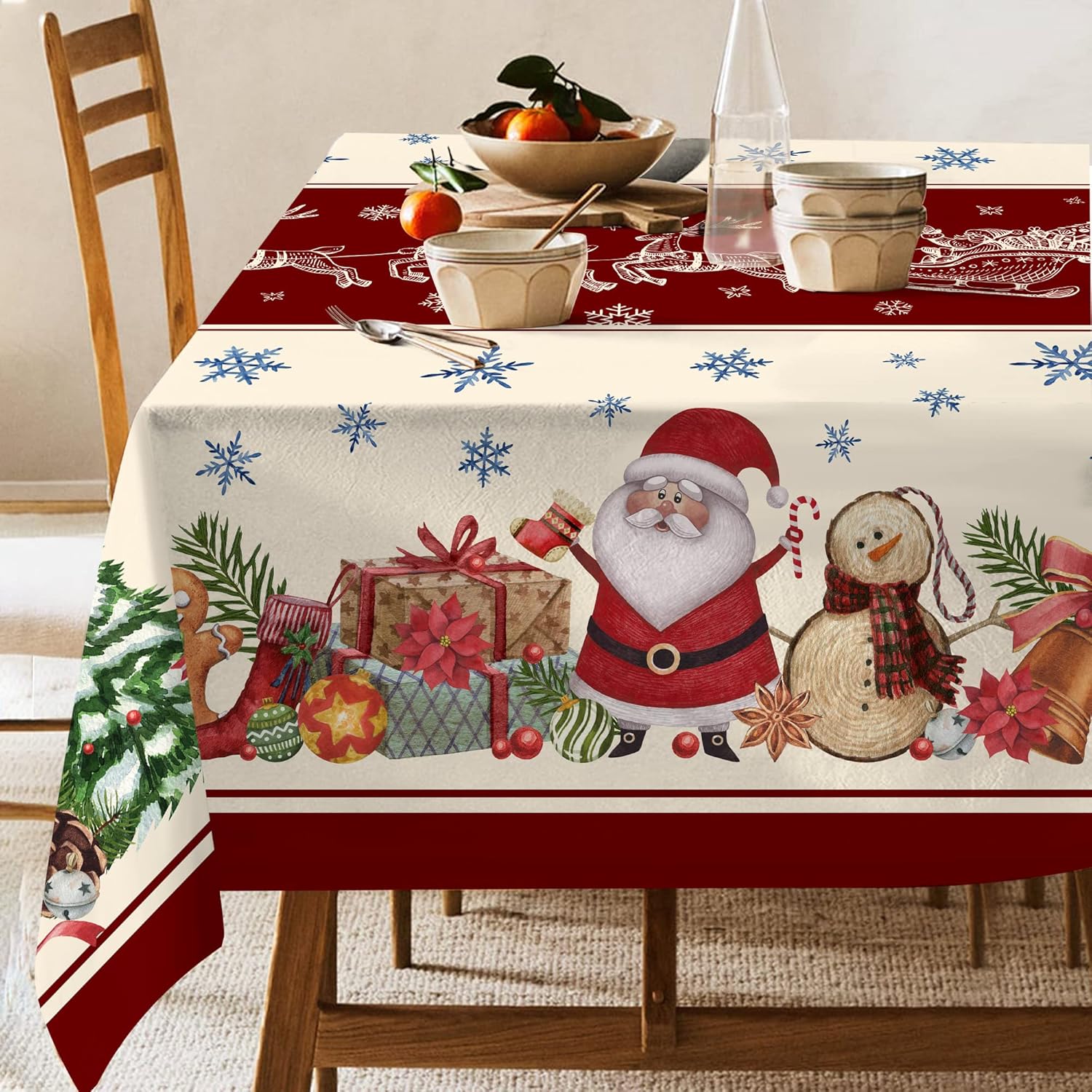 Amazon.com: Hexagram Rectangle Christmas Tablecloth 60 x 104 Inch ...