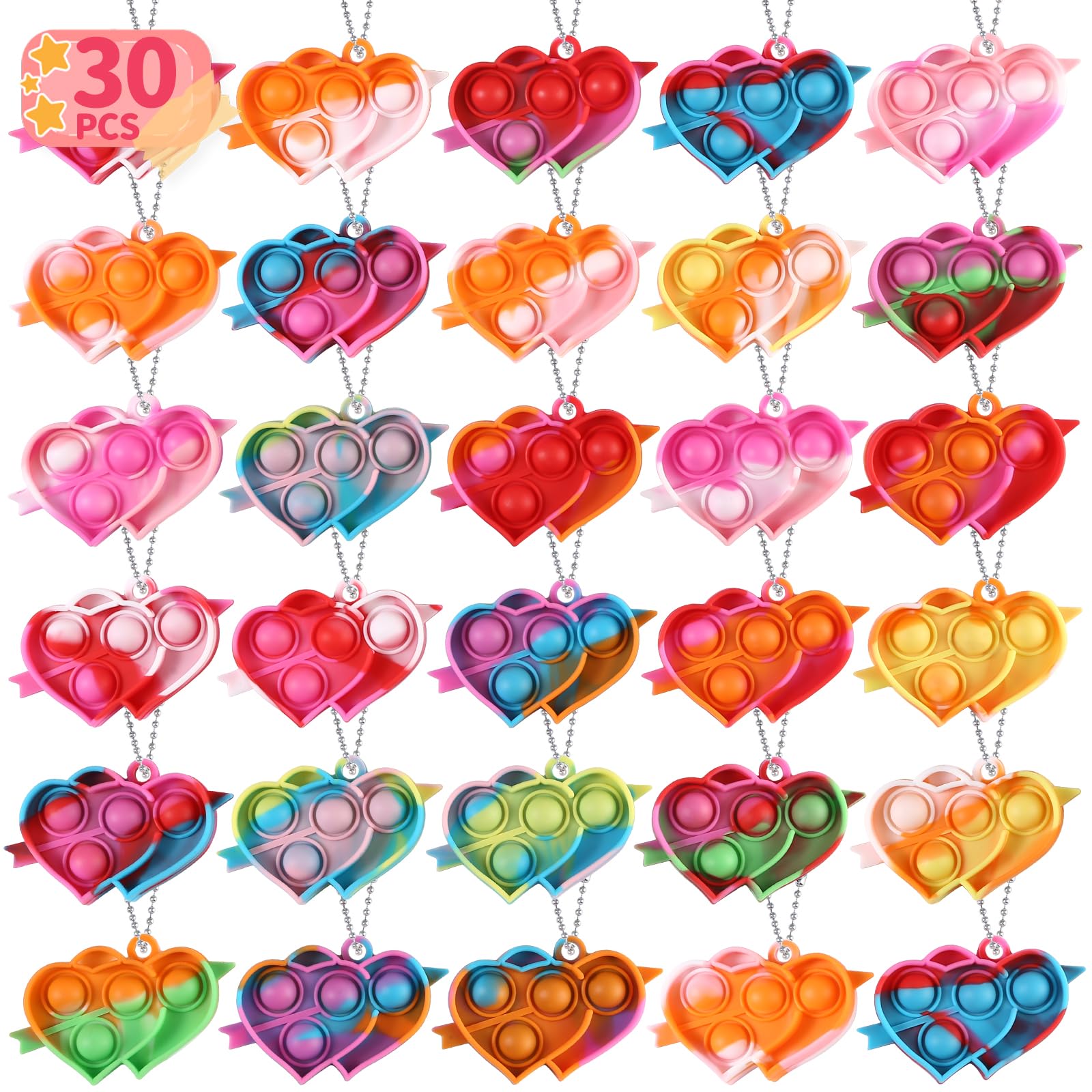 Amazon.com: 30PCS Party Favors for Kids,Fidget Toys Packs,Double Heart ...