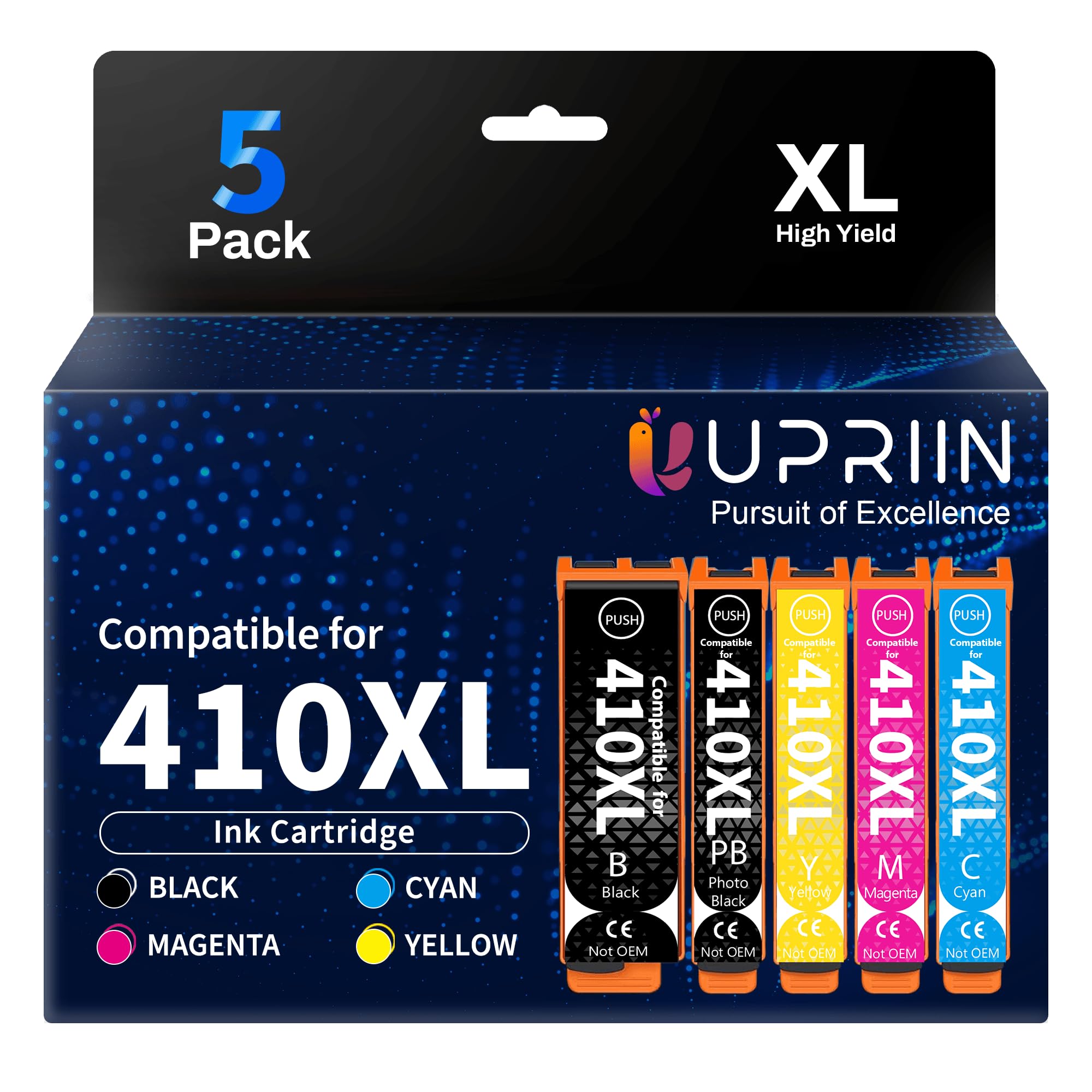 UPRIIN Compatible for 410XL Ink Cartridges Premium Ink High Capacity ...