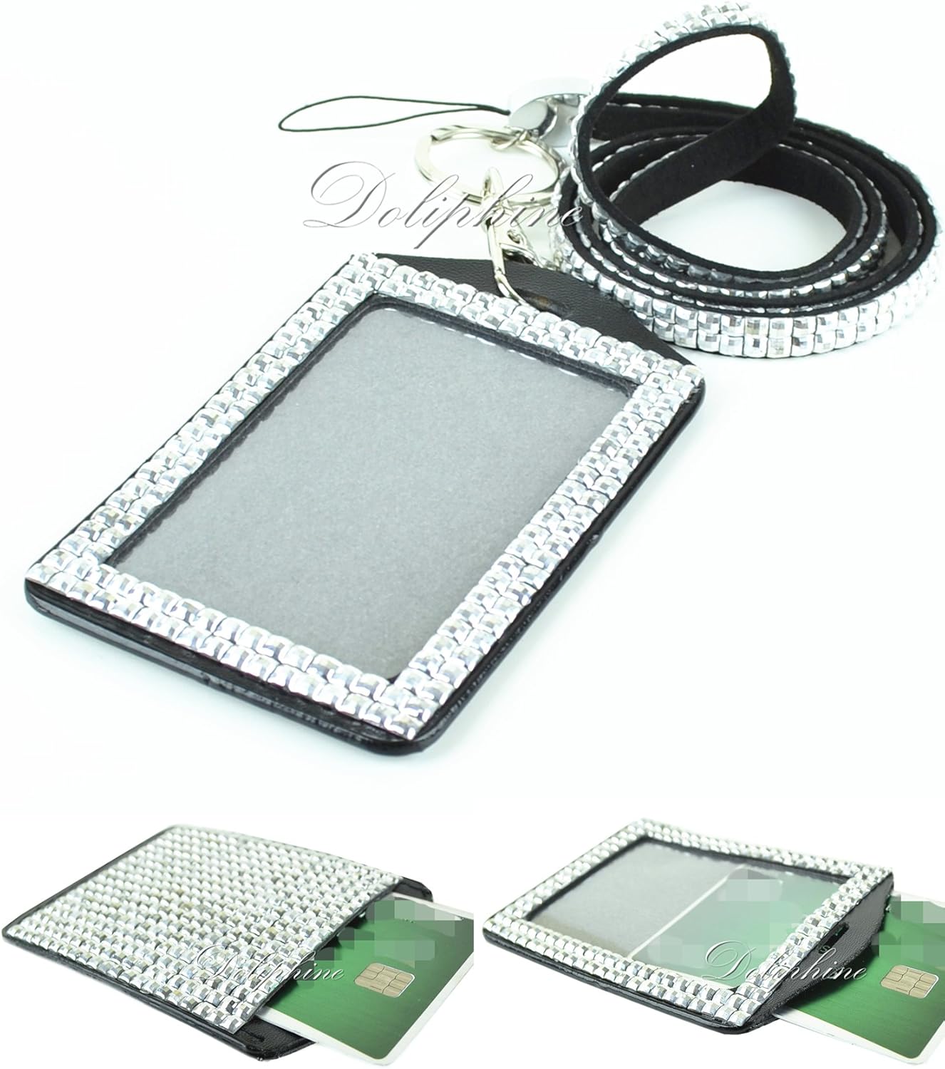 Amazon.com : Multi Colors Rhinestone Crystal Bling Necklaces LANYARDs Keychain with Full ...