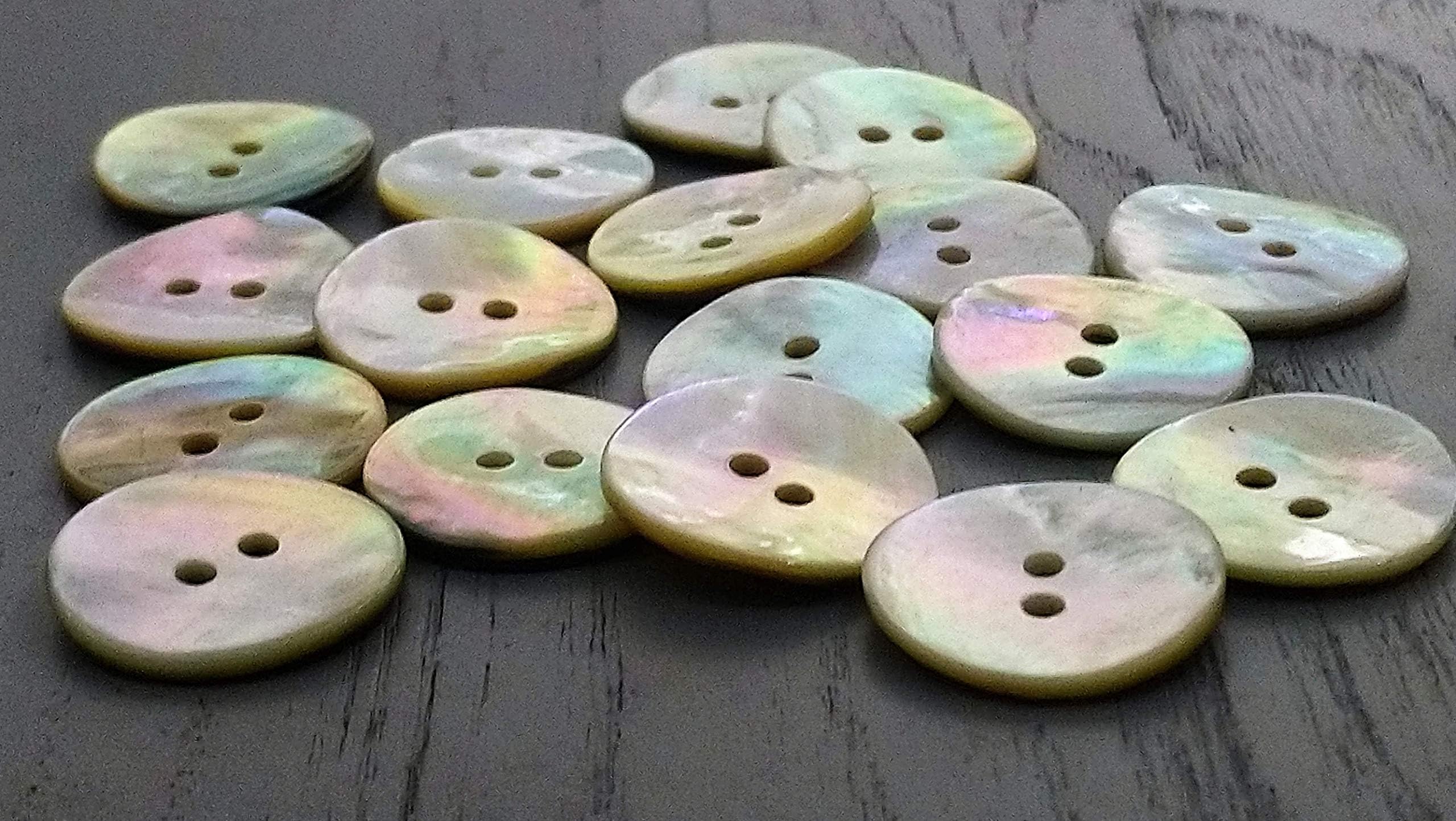 Blue Mother of Pearl Buttons, 11mm, 15mm or 20mm - Pack of 6 Buttons ...