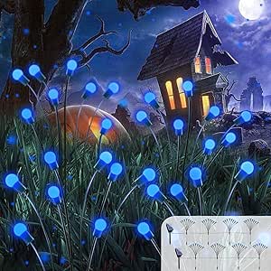 OZS 8Pack Total 64LED Solar Garden Lights - Solar Lights Outdoor, Solar Firefly Lights, Solar ...