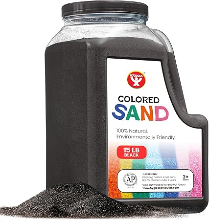 Amazon.com: Hygloss Colored Play Sand – 15 lb Black Craft Sand for Sand ...