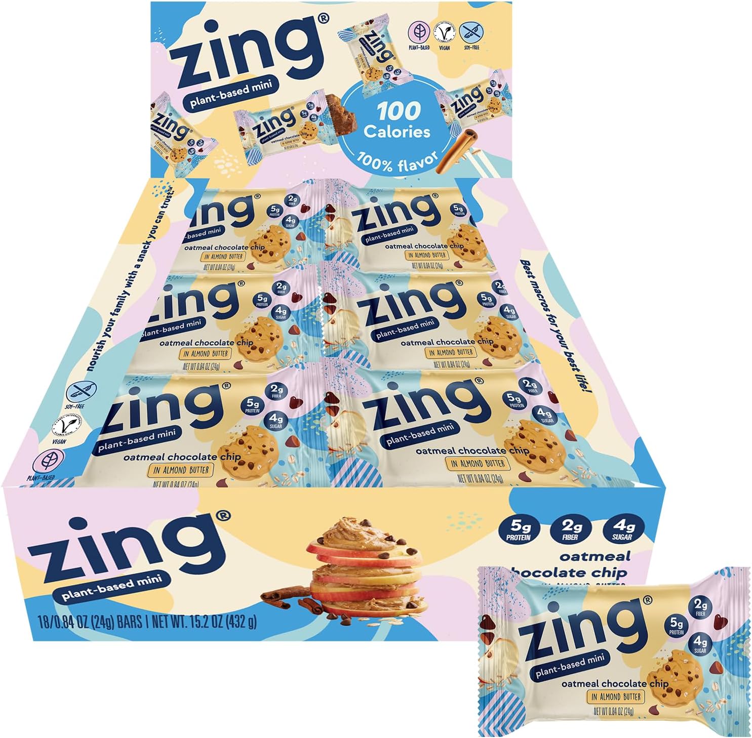 Amazon.com: Zing Dark Chocolate Cherry Vegan Protein Bars, Gluten Free ...