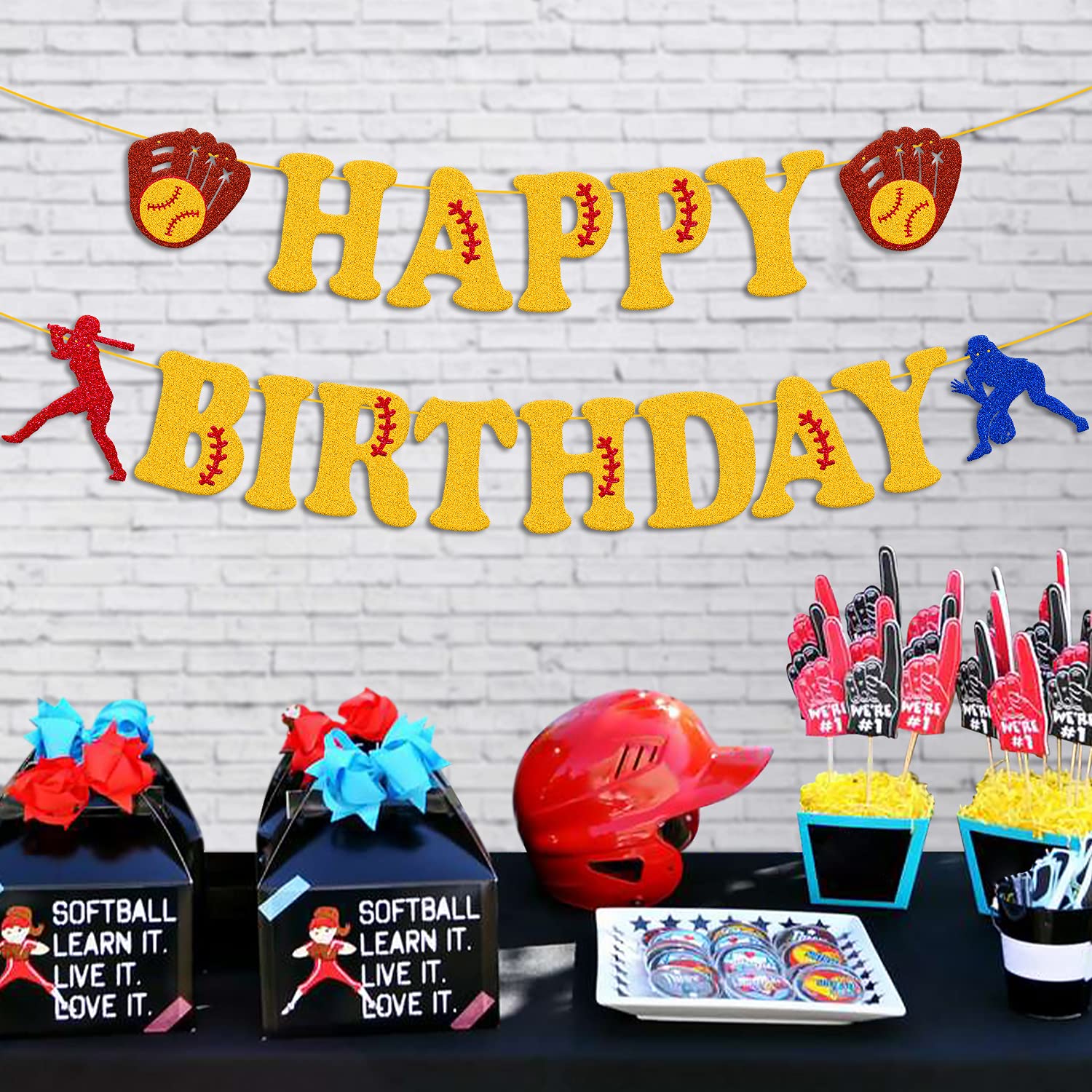 Softball Birthday Banner Big Dot Of Happiness Grand Slam Fastpitch