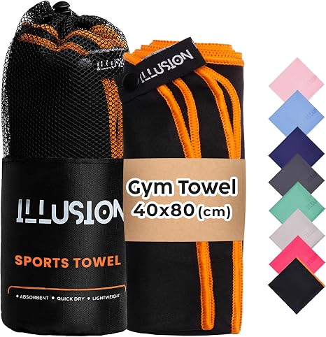 illusion Small Microfibre Gym Towel for Active Sports (40x80cm ...