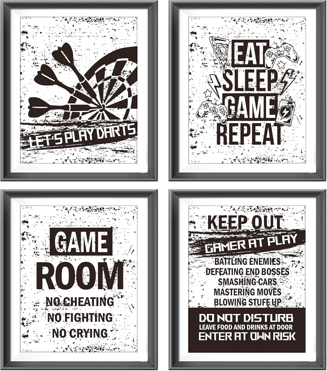 Amazon.com: AEHIE Retro Funny Video Game Signs Poster Prints for Home ...