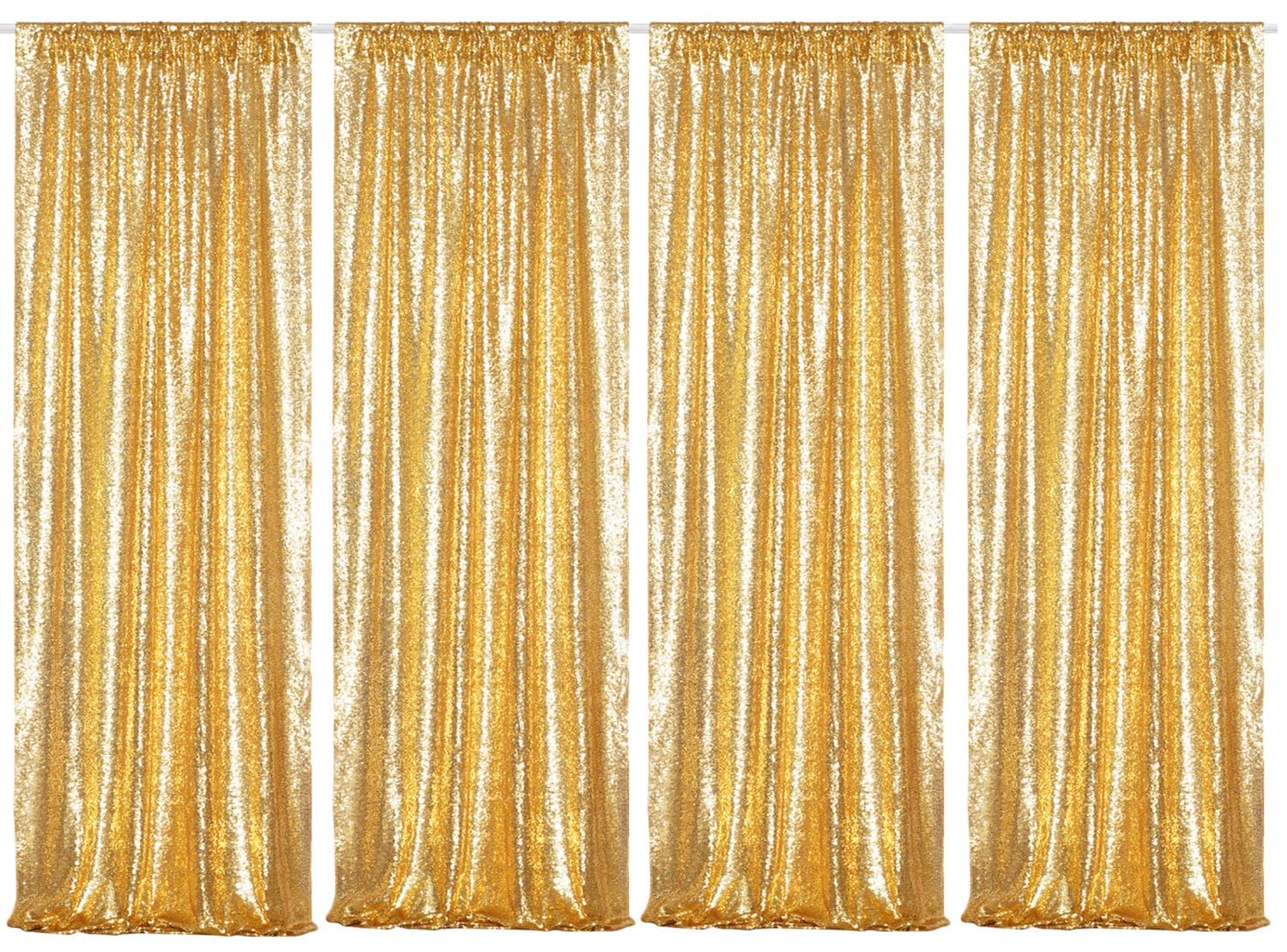 Amazon.com : Poise3EHome Gold Sequin Backdrop Curtains, 4 Panels Gold ...