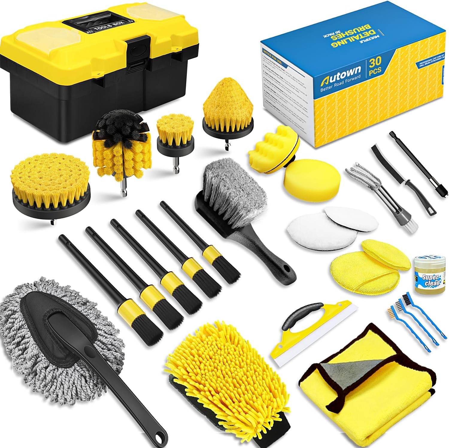 Amazon.com: AUTOWN 30PCS Car Detailing Kits, Detailing Brush Set with ...