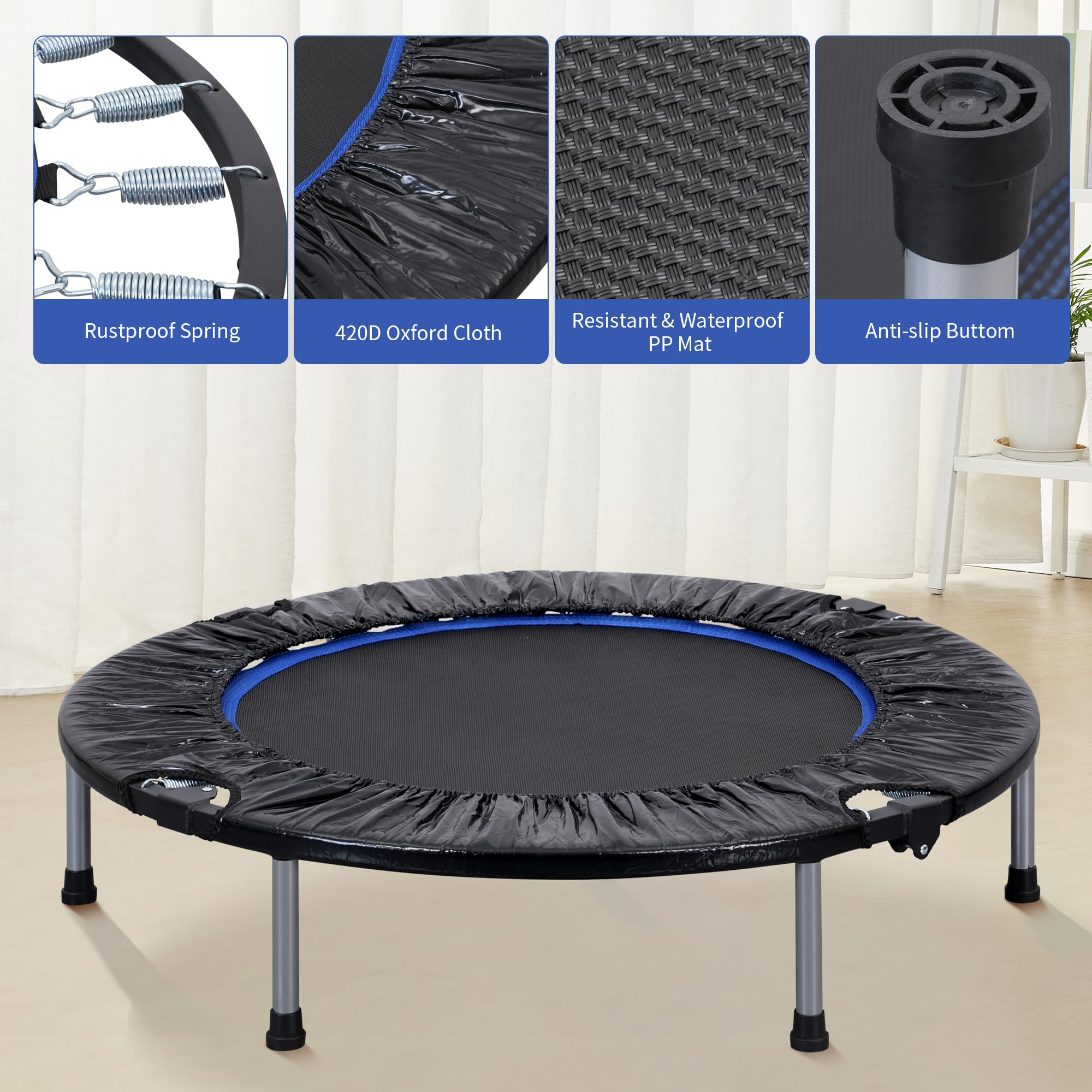 Snapklik.com : 40 Mini Trampoline For Adults Small Fitess Trampoline ...