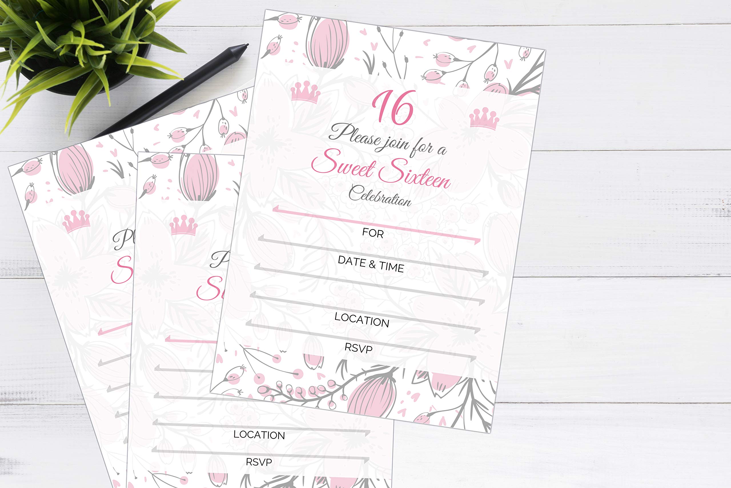 Sweet 16 Invitation Printable Template Blank