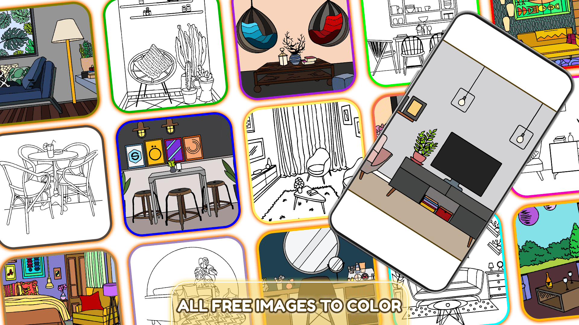 Furniture Color By Number - House Interior Glitter Painting - App on ...