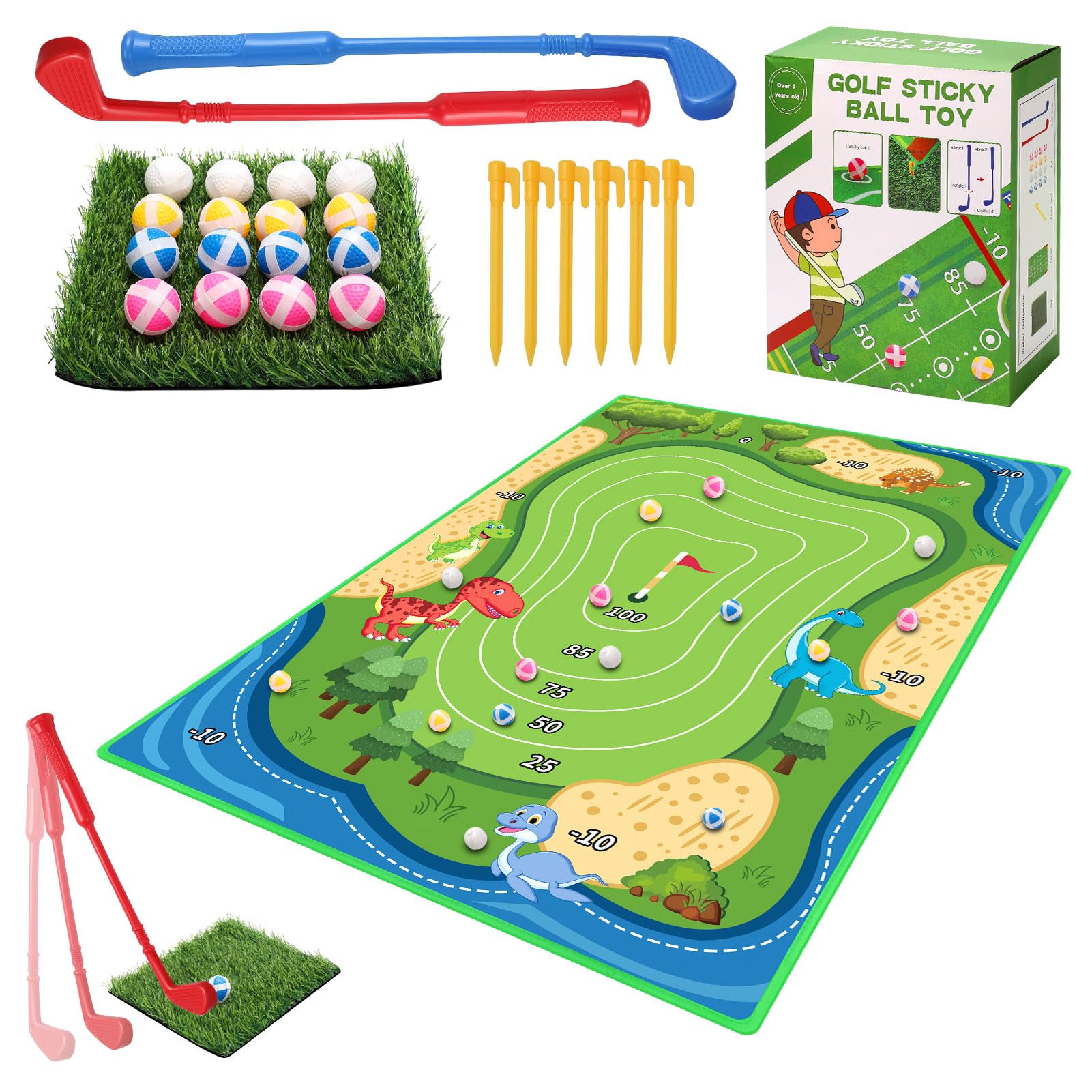 Chipping Golf Game Mat Golf Practice Mats - Includes Chip Mat, 16 ...