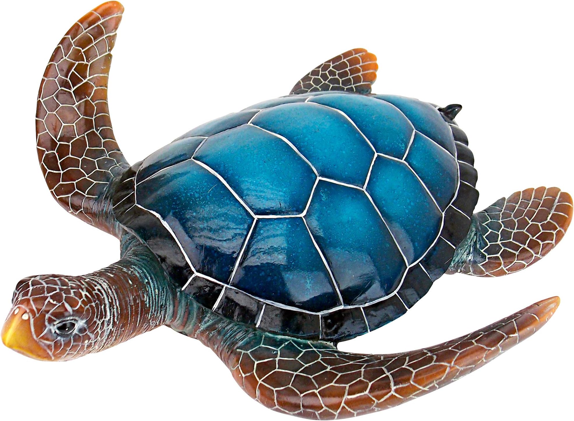 Design Toscano QL59584 Blue sea turtle statue: large, colorful : Amazon ...