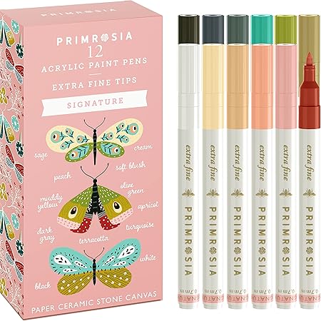 Amazon.com: Primrosia 12 Signature Acrylic Paint Pens – Extra Fine Tip ...