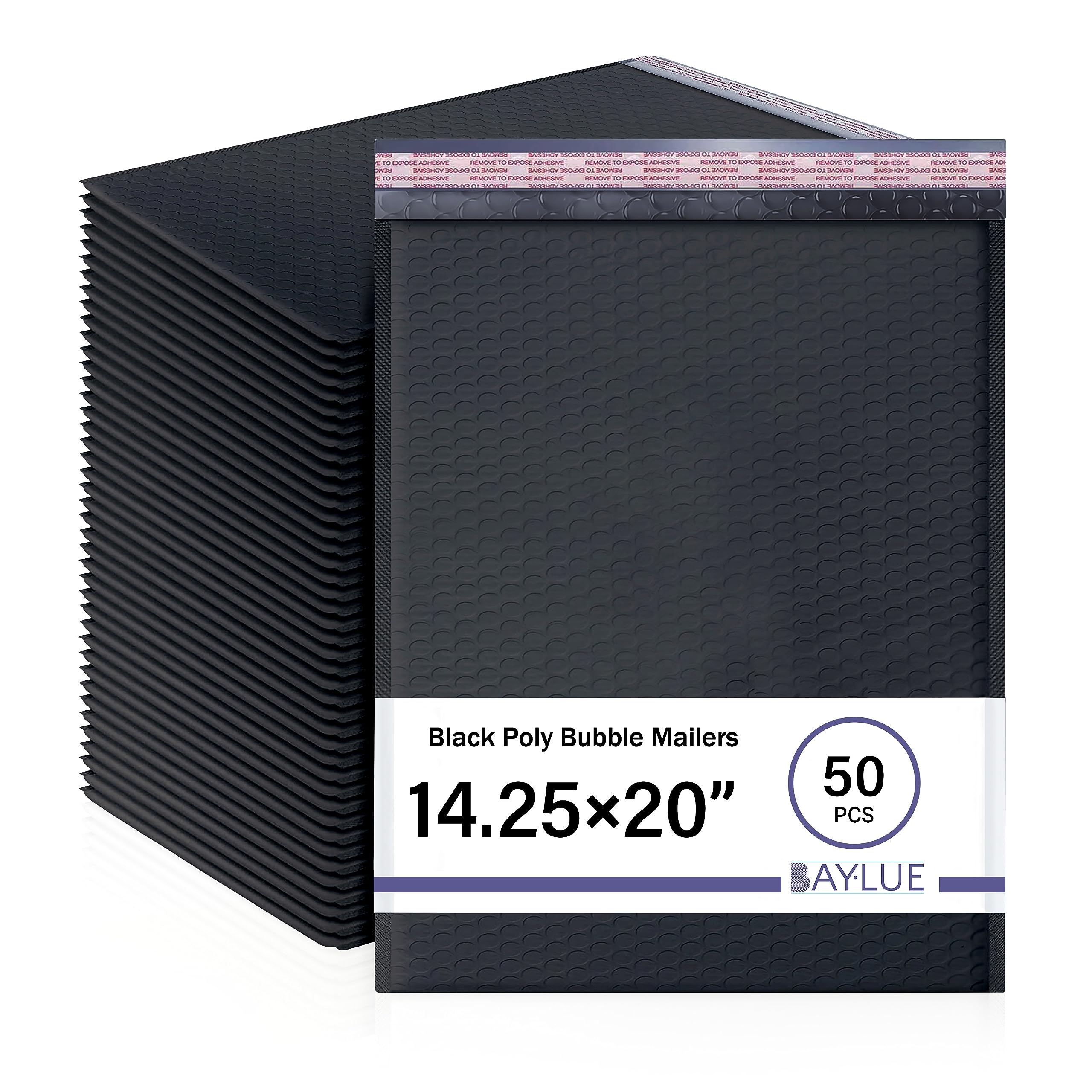 Amazon.com : Black 14.25x20 Inch Poly Bubble Mailers #7 | Self Seal ...