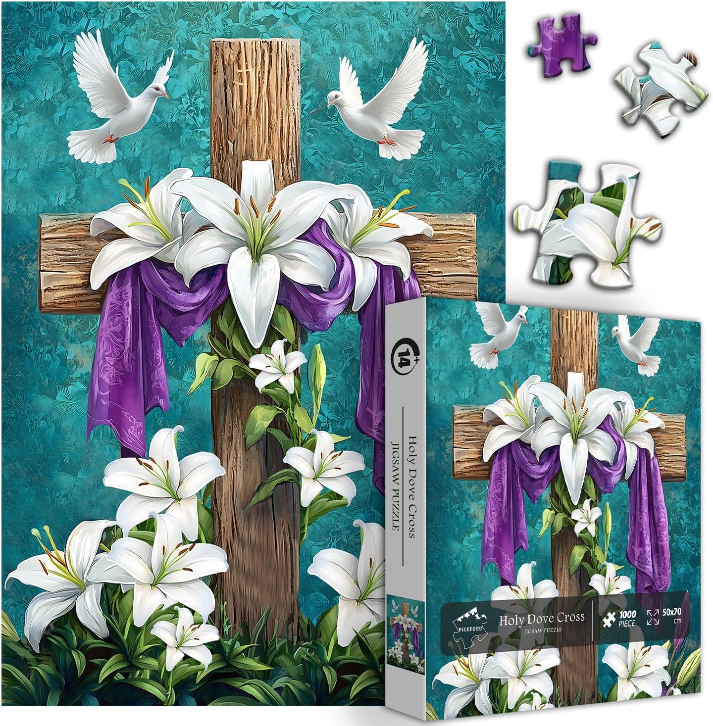 Amazon.com: Cross Christian Puzzles for Adults 1000 Pieces, Religious ...